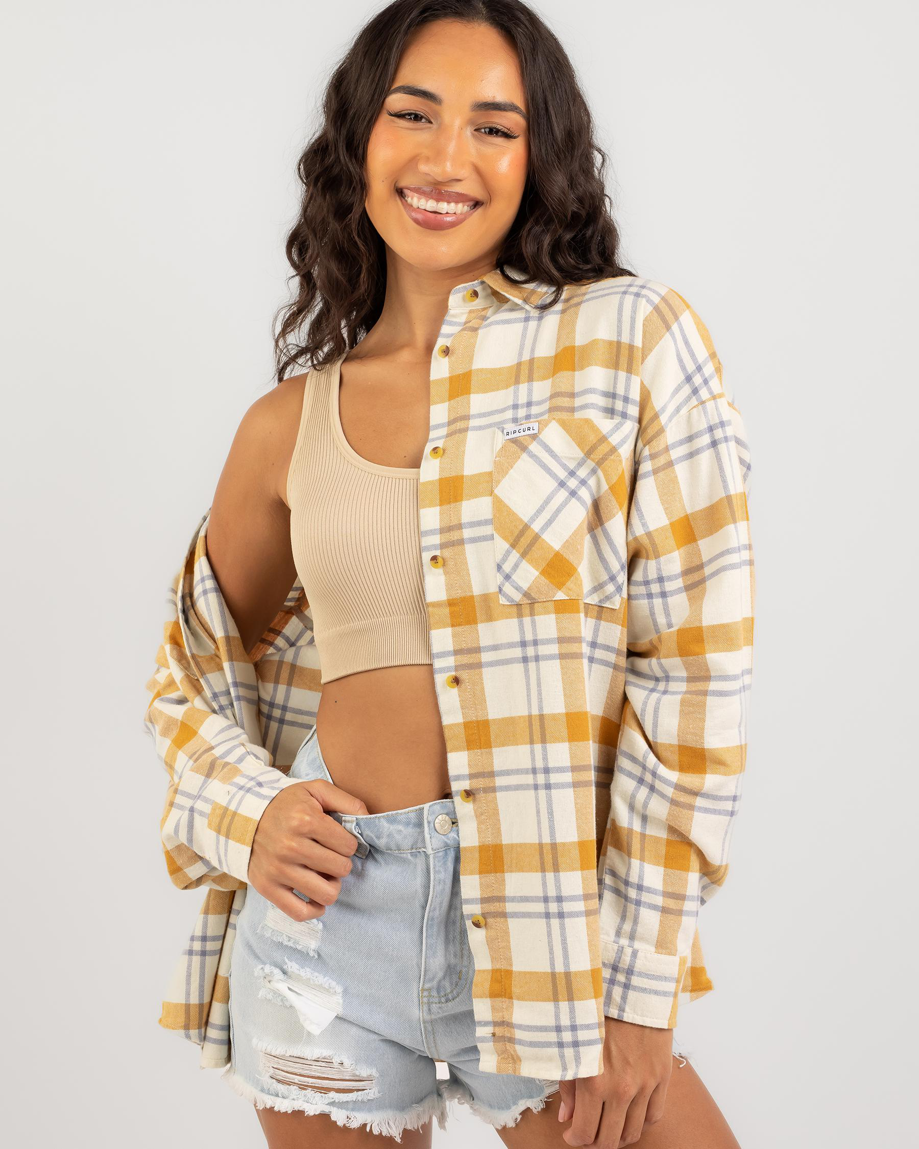 Shop Rip Curl Sunday Flannel In Shell - Fast Shipping & Easy Returns ...