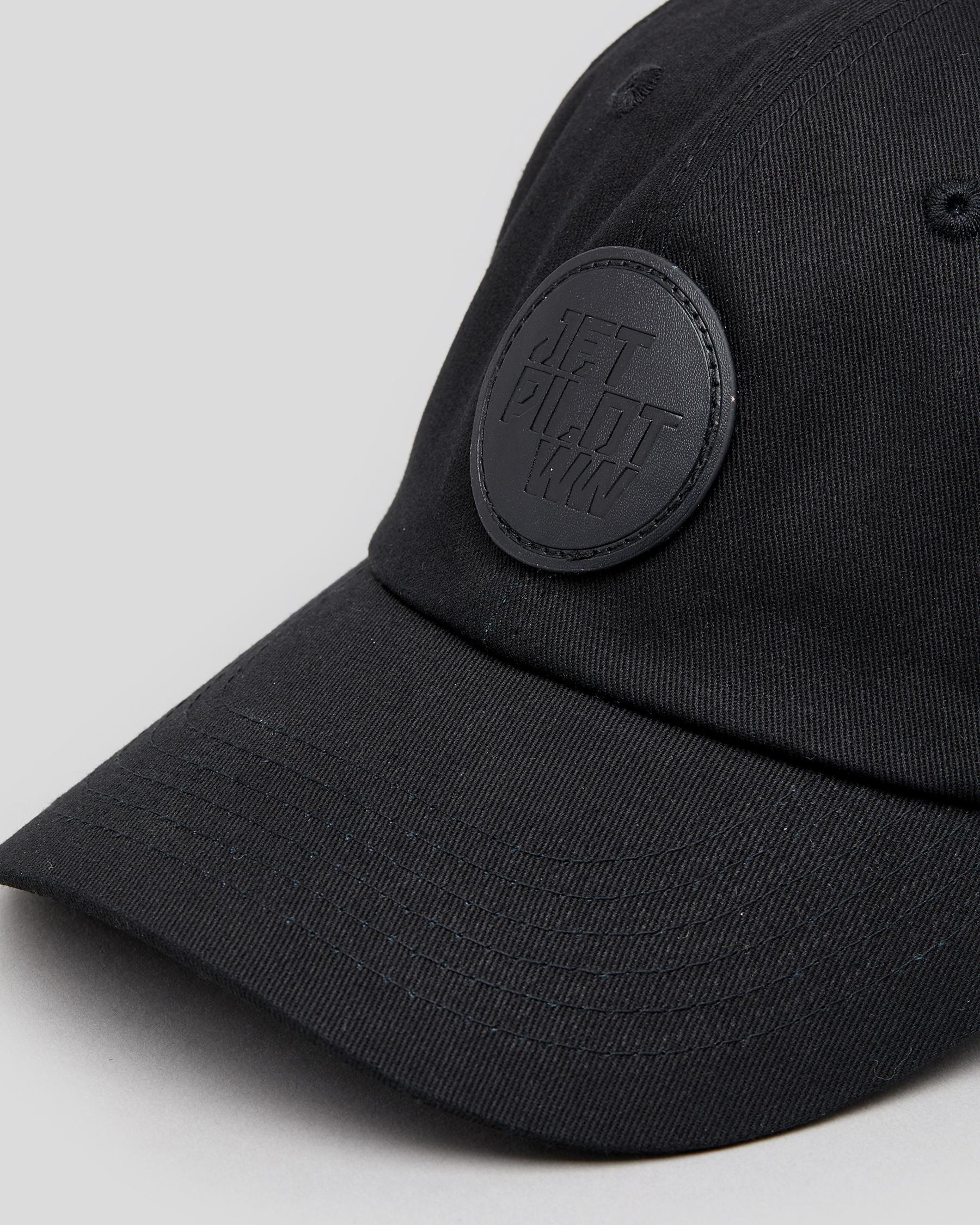 Shop Jetpilot Corp Mens' Curved Strap Back Cap In Black - Fast Shipping ...