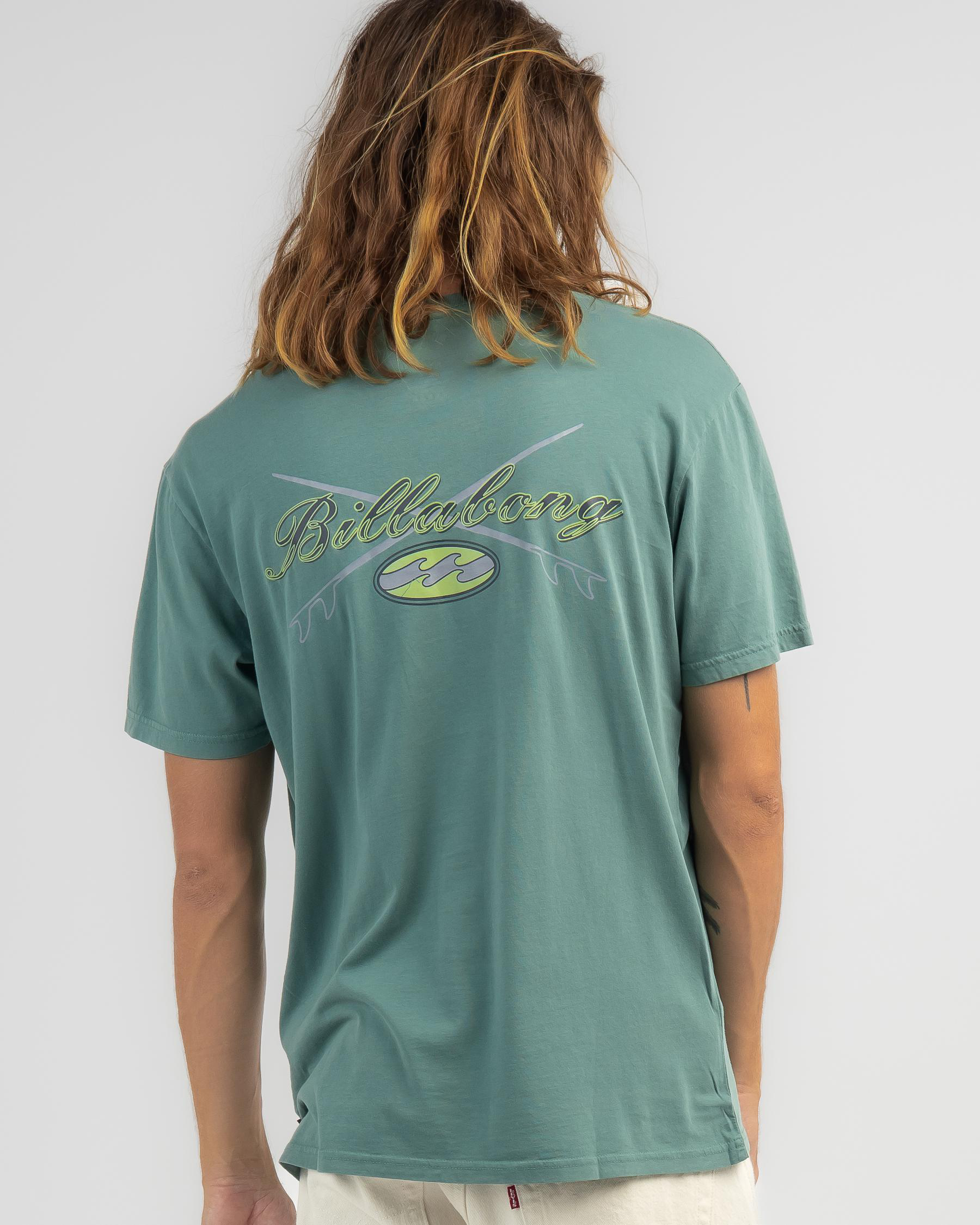 Shop Billabong Crossboards T-Shirt In Teal - Fast Shipping & Easy ...