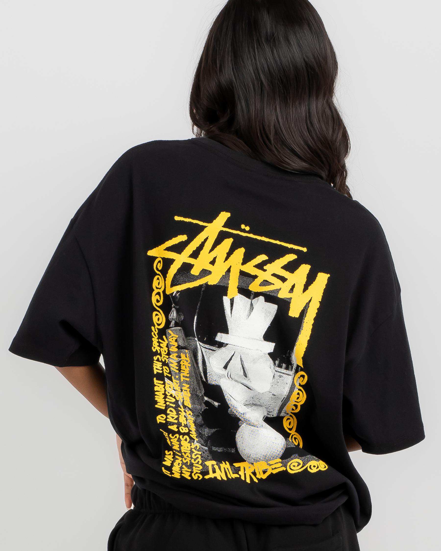 Shop Stussy Rabbit Hole Relaxed T-Shirt In Black - Fast Shipping & Easy ...