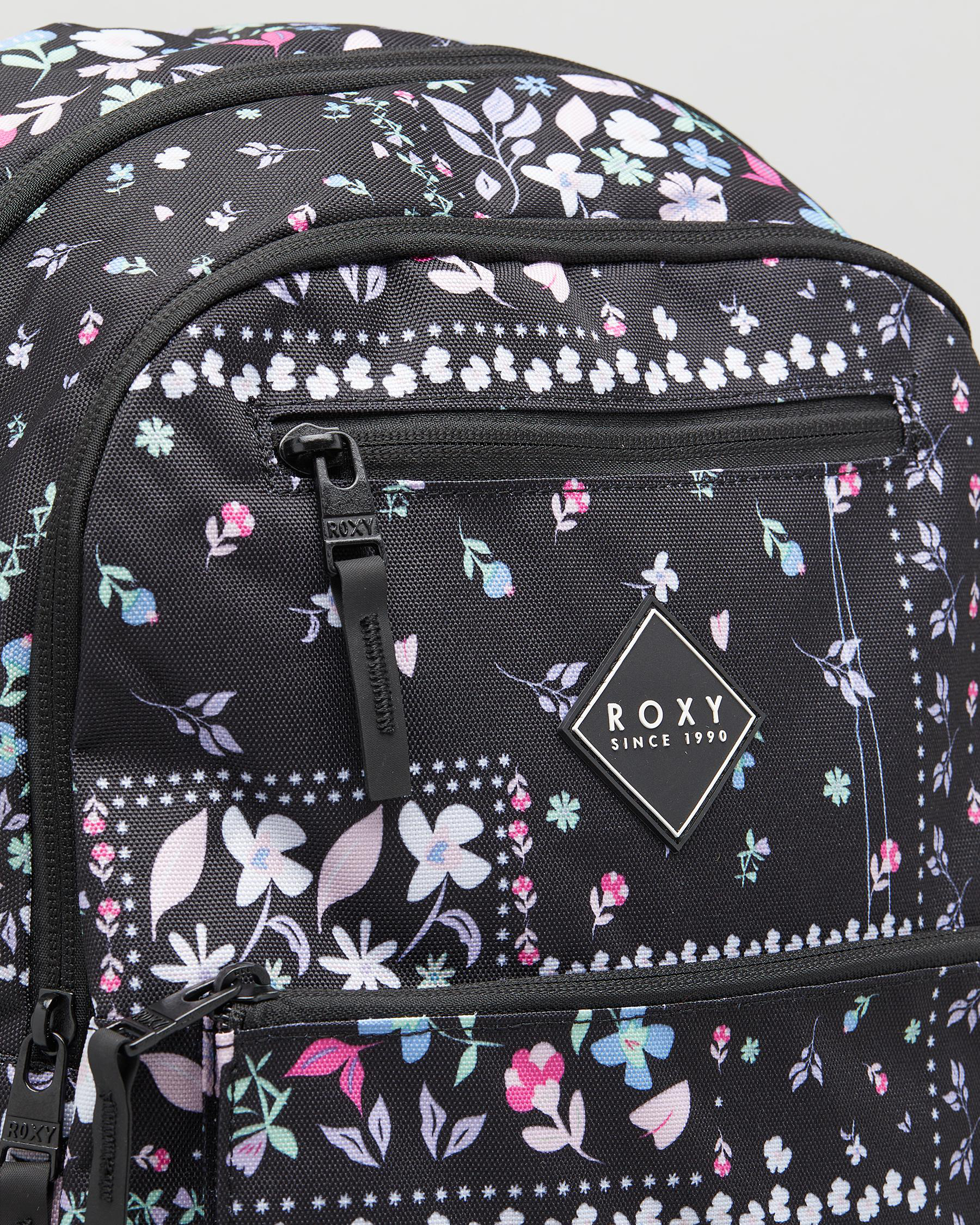 Shop Roxy Here You Are Fitness Backpack In Anthracite Flower Line ...