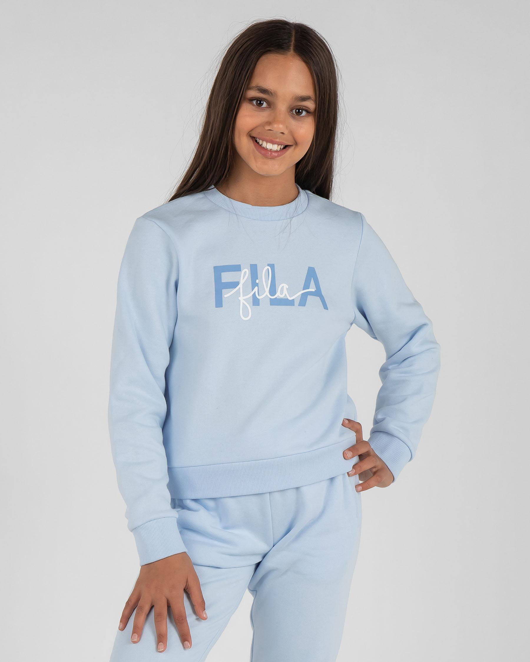 Shop Fila Girls' Candy Sweatshirt In Powder Blue - Fast Shipping & Easy ...