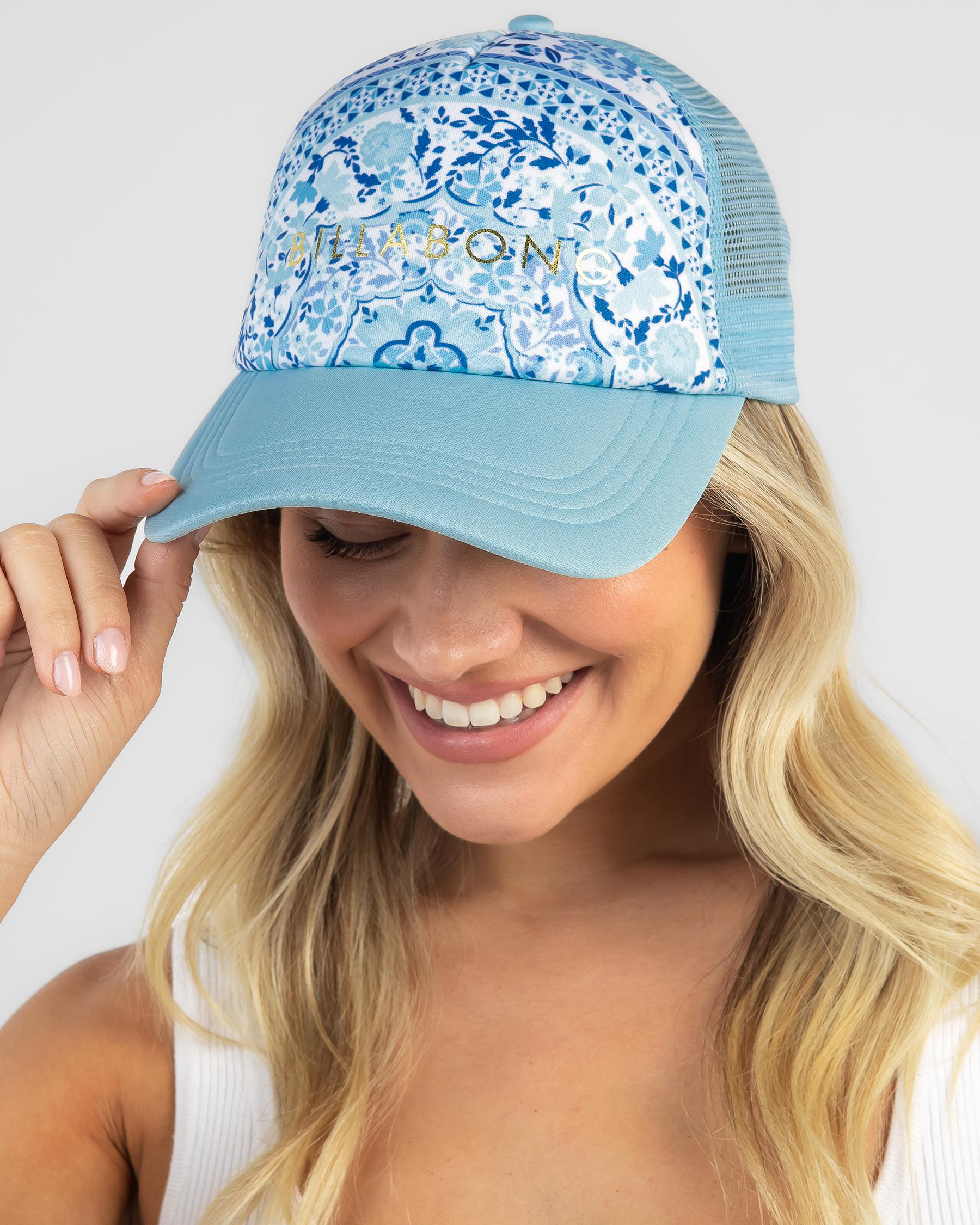 Shop Billabong Florence Trucker Cap In Blue - Fast Shipping & Easy ...