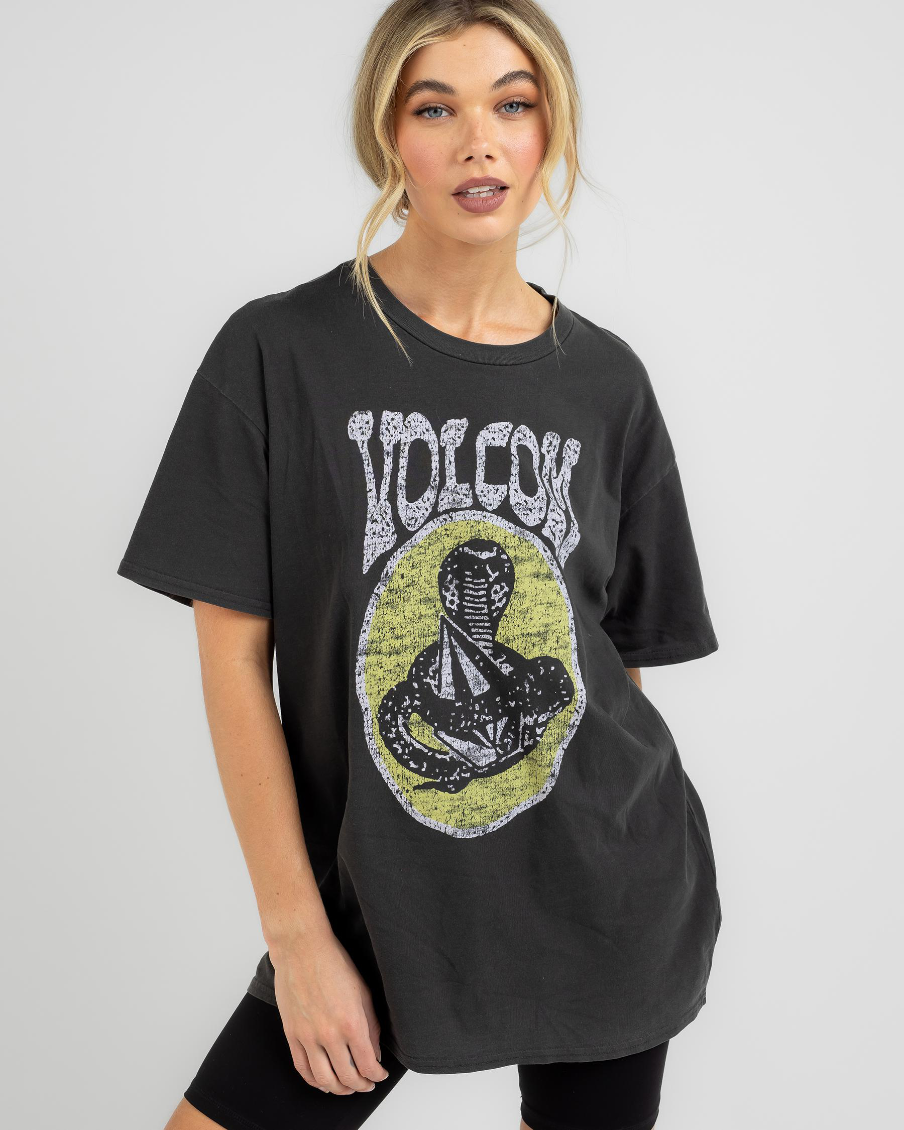 Shop Volcom Cobrah T-Shirt In Washed Black - Fast Shipping & Easy ...