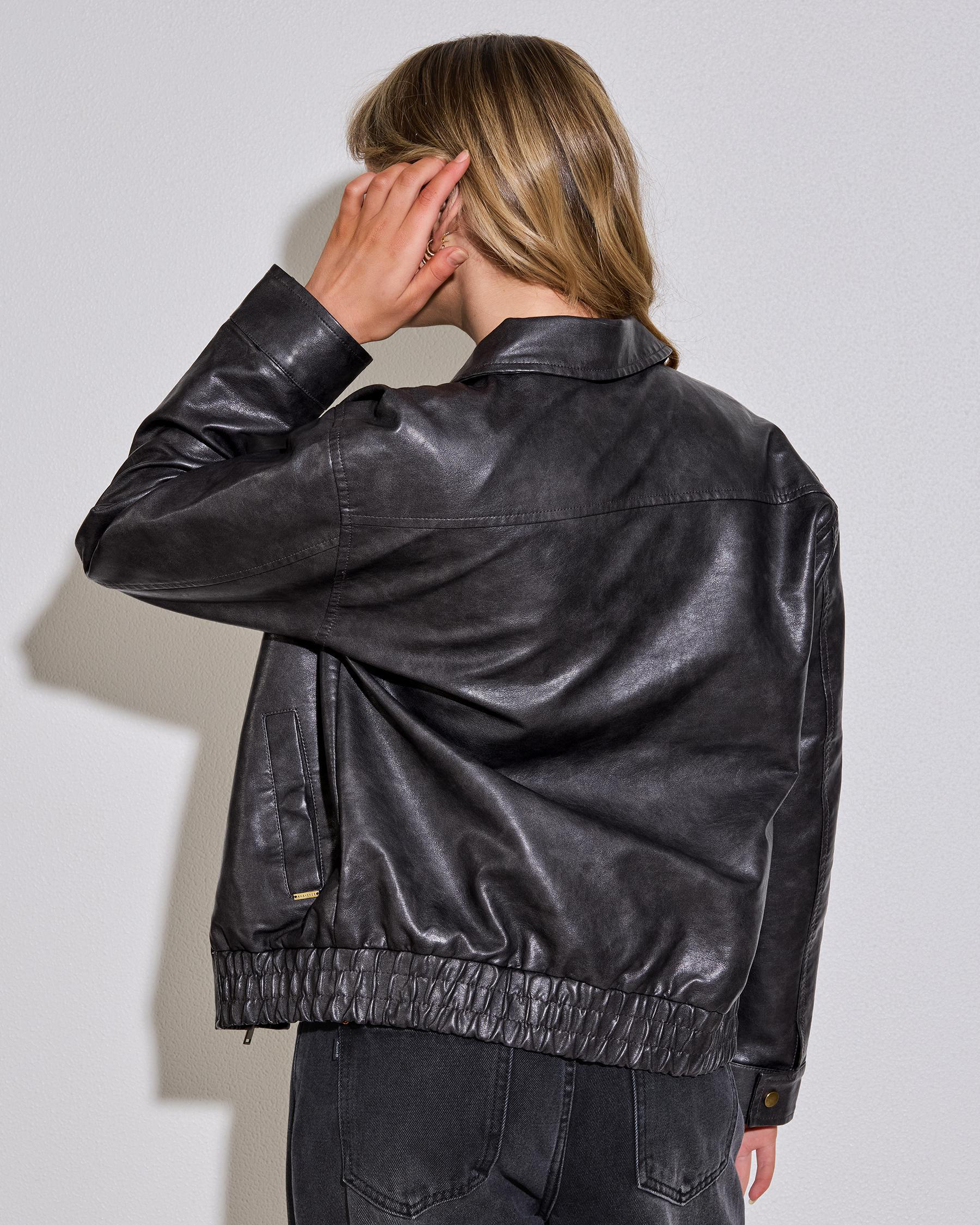 Shop Ava And Ever Harley Faux Leather Jacket In Vintage Black - Fast ...