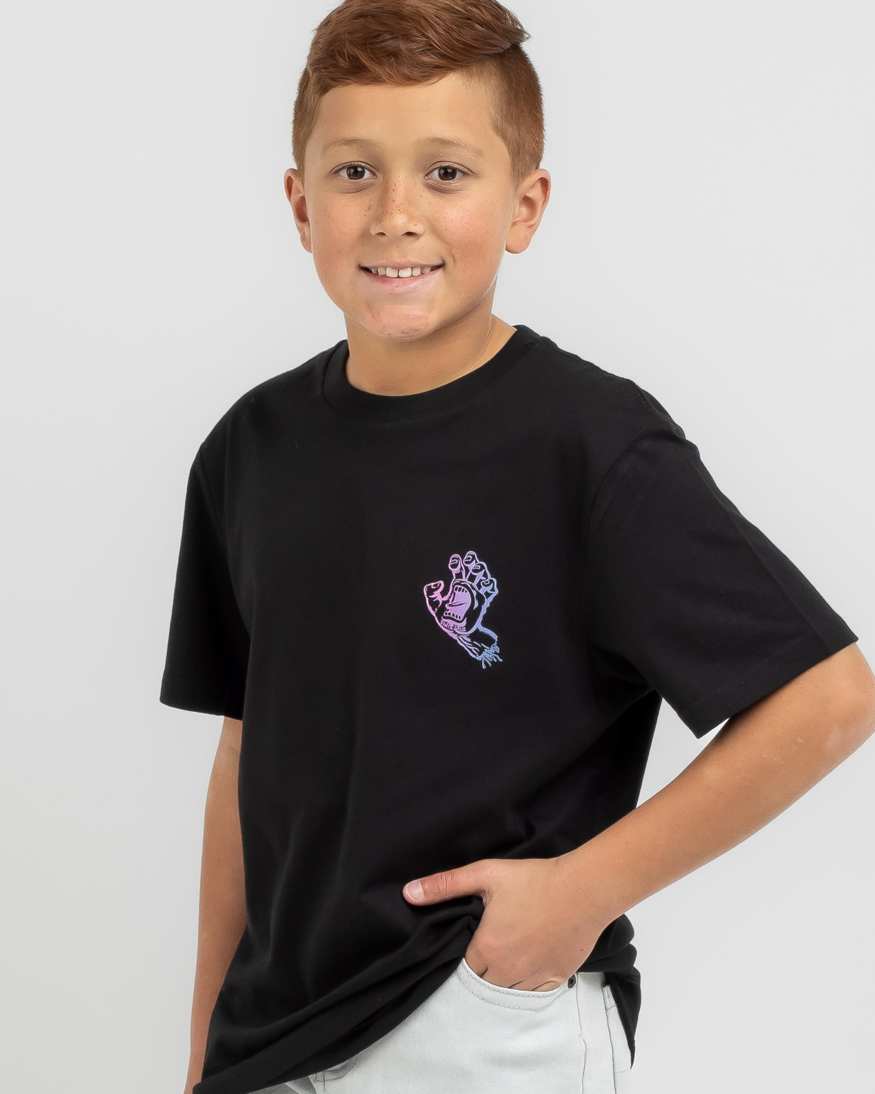 Shop Santa Cruz Boys' Faded Hand T-Shirt In Black - Fast Shipping ...