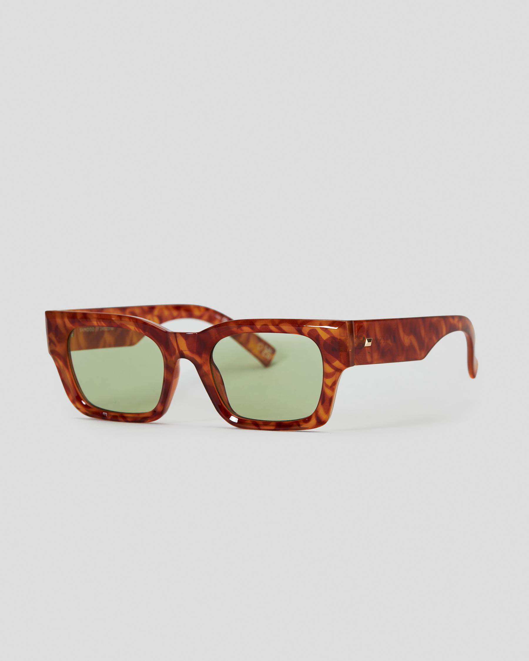 Shop Le Specs Shmood Sunglasses In Amber Haze/moss Tint - Fast Shipping ...