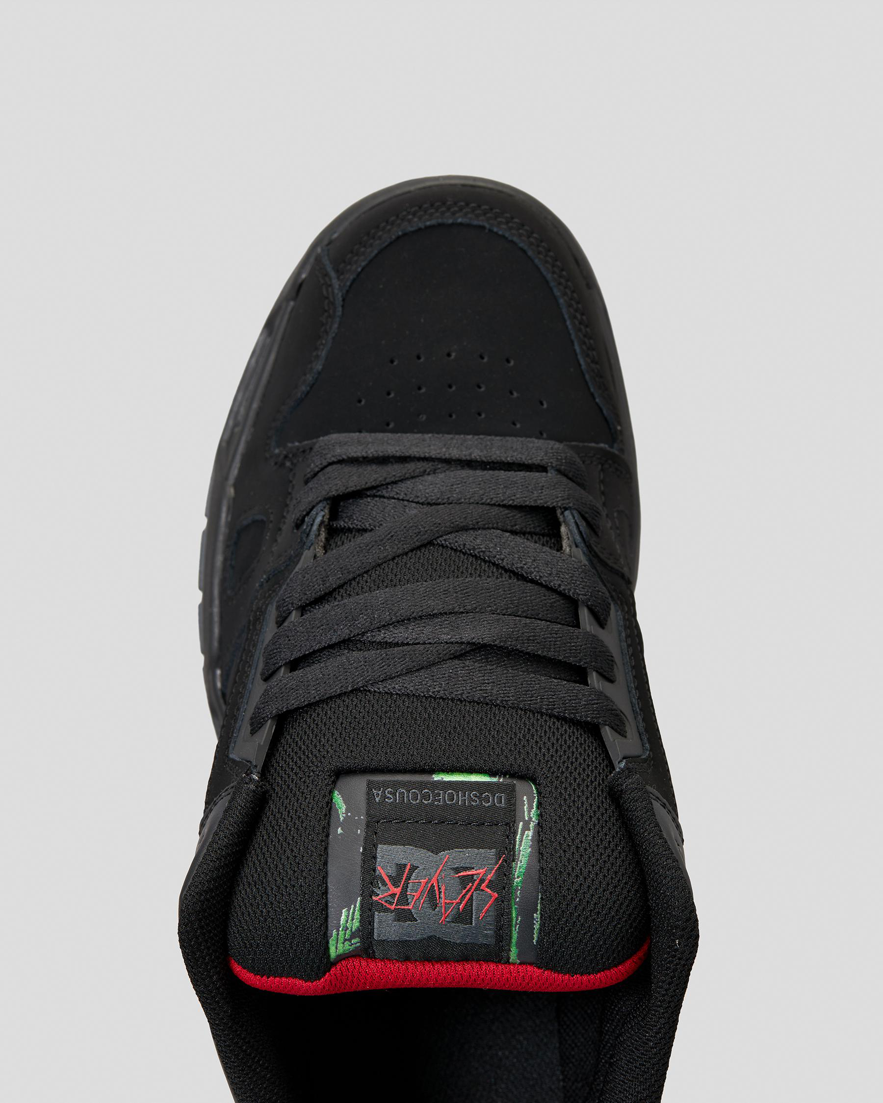 Shop DC Shoes Slayer Stag Shoes In Black/green/black - Fast Shipping ...