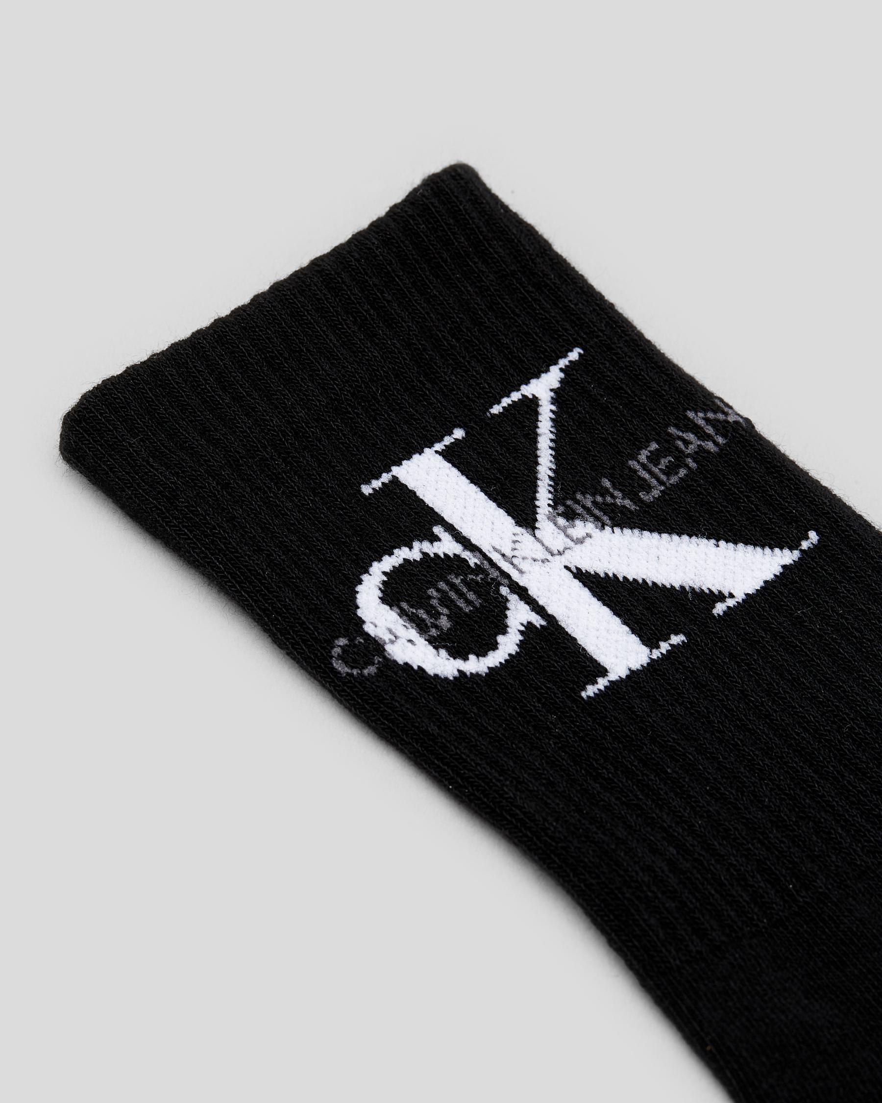 Calvin Klein Womens Casual Monogram Socks In Black - Fast Shipping ...