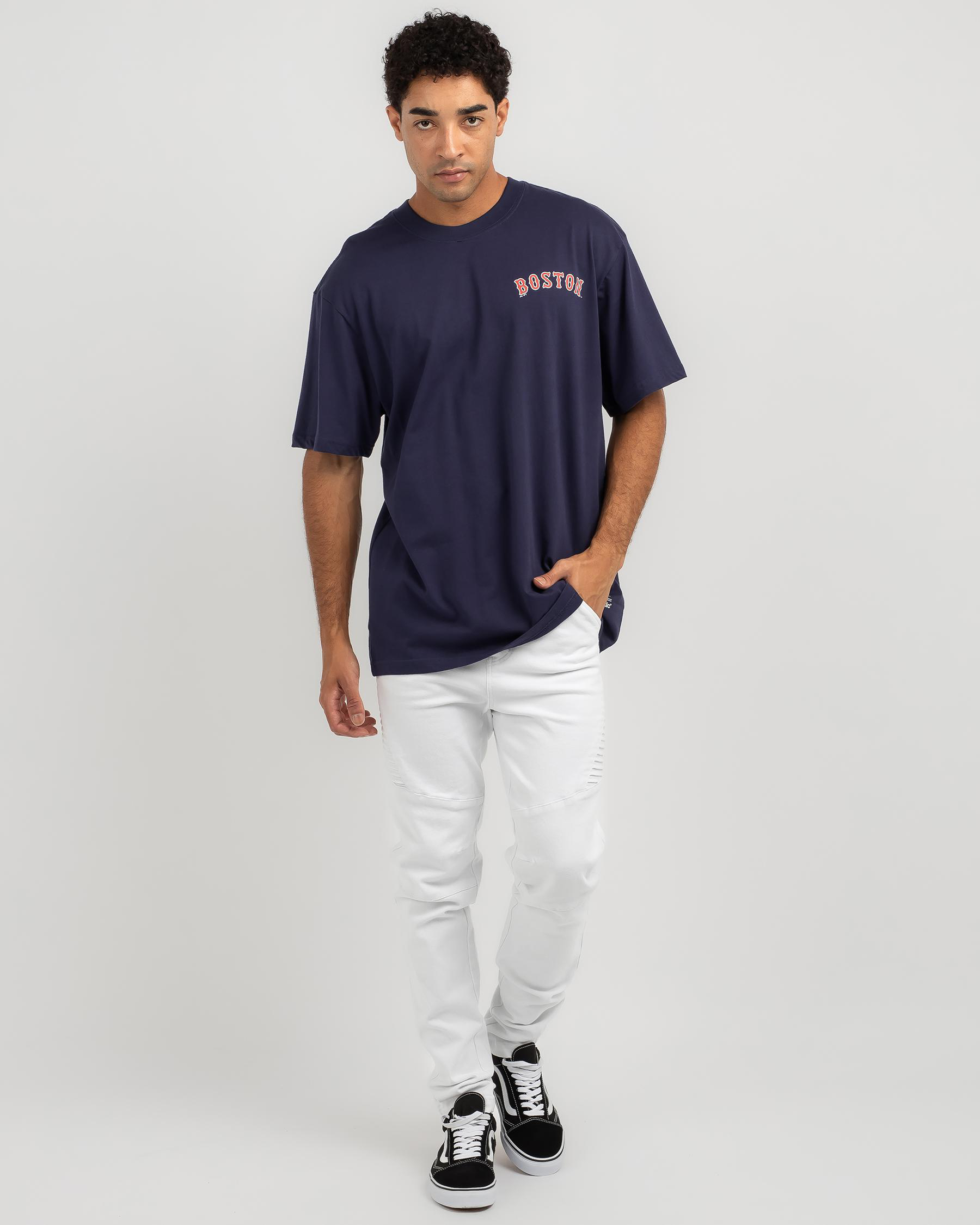 Shop Majestic Boston Red Sox Team Crest T-Shirt In True Navy - Fast ...