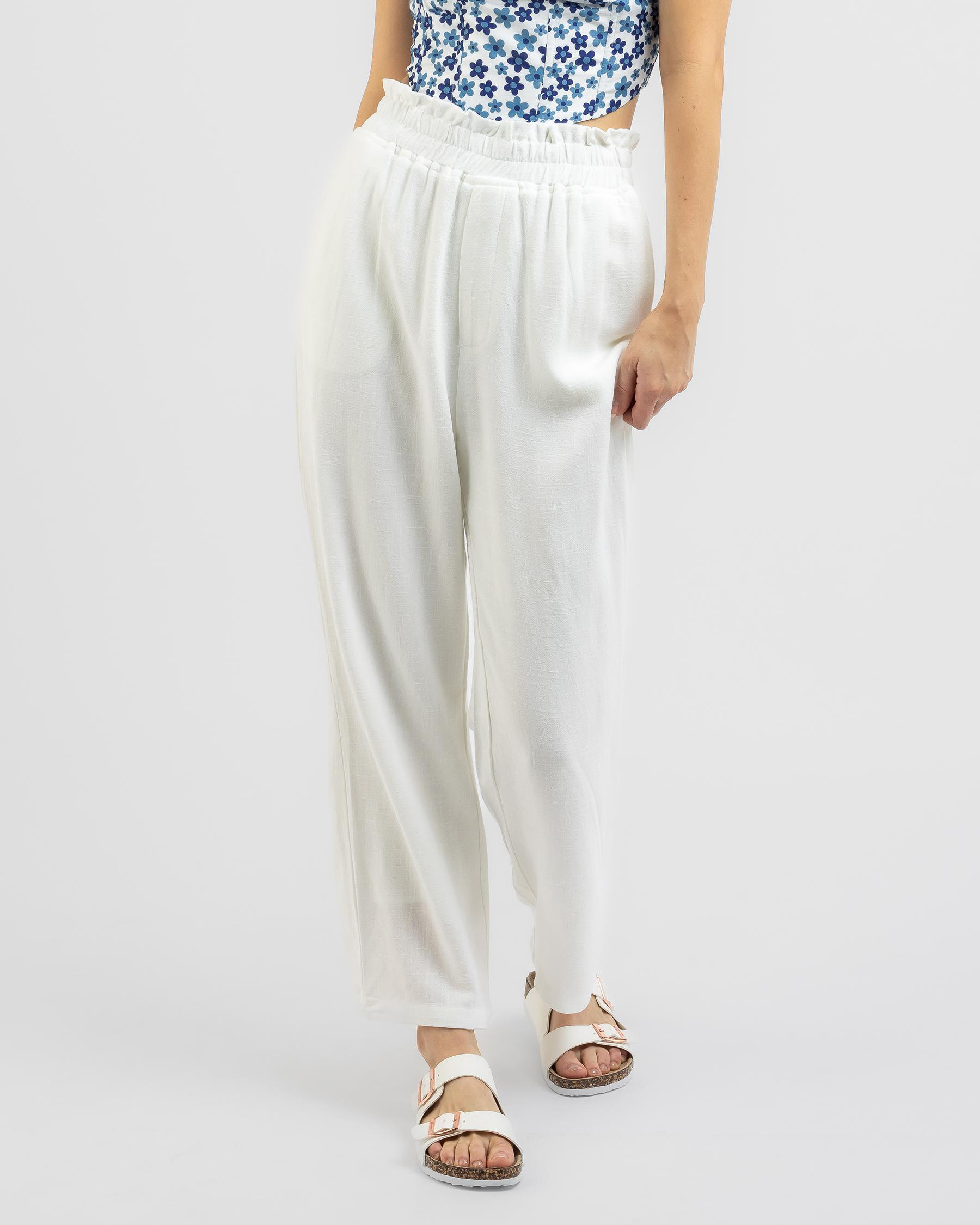 Shop Yours Truly Raven Pants In White - Fast Shipping & Easy Returns ...