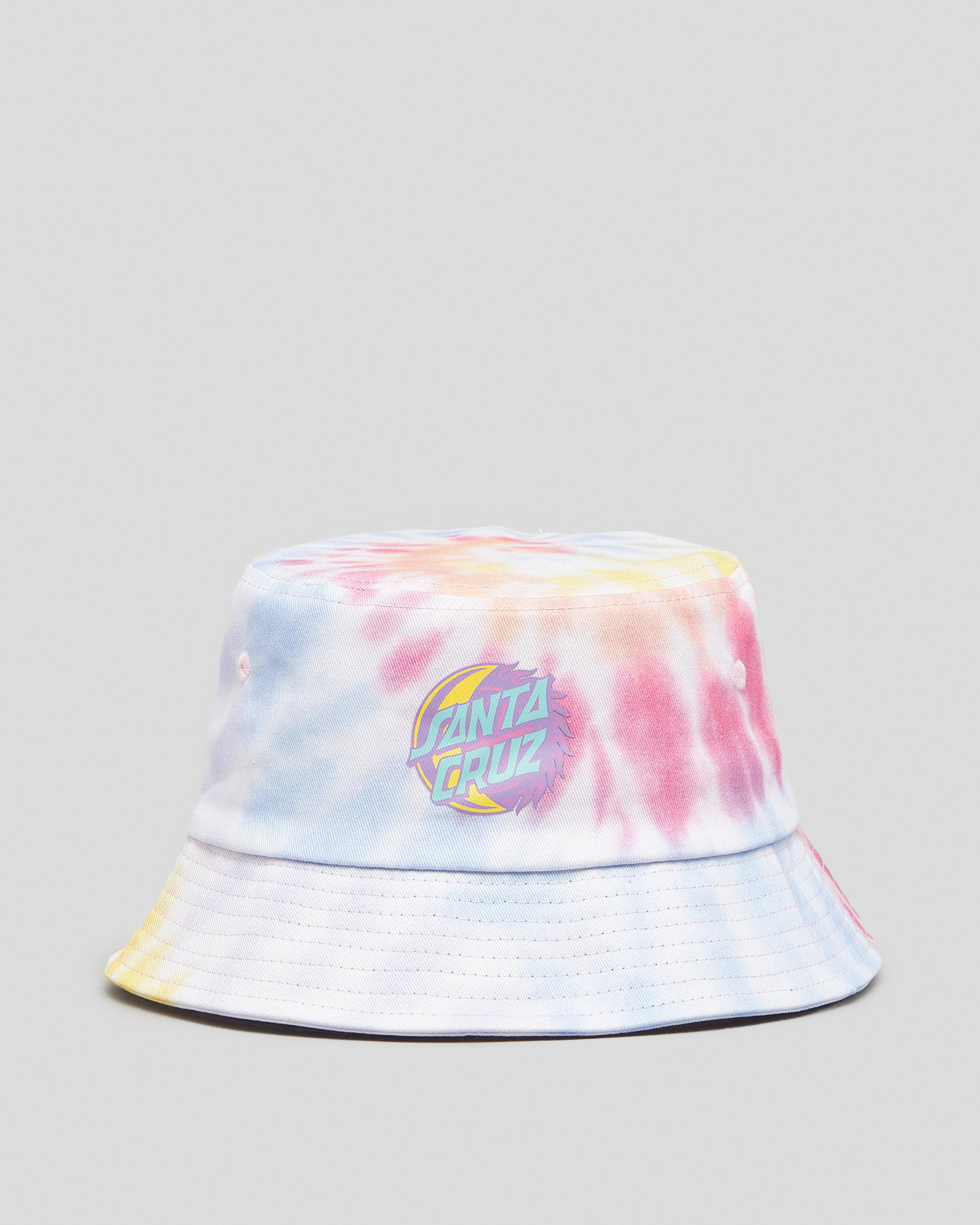 Shop Santa Cruz Eclipse Dot Bucket Hat In Multi Tie Dye - Fast Shipping ...