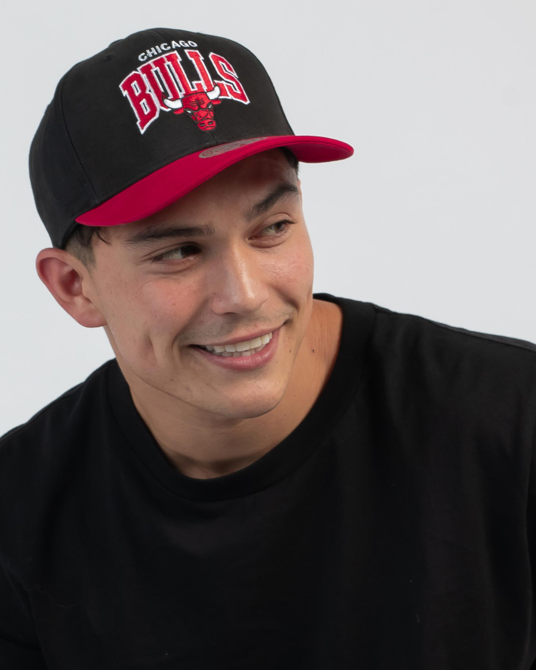 Shop Mitchell & Ness Chicago Bulls Crown Snapback Cap In Black - Fast ...