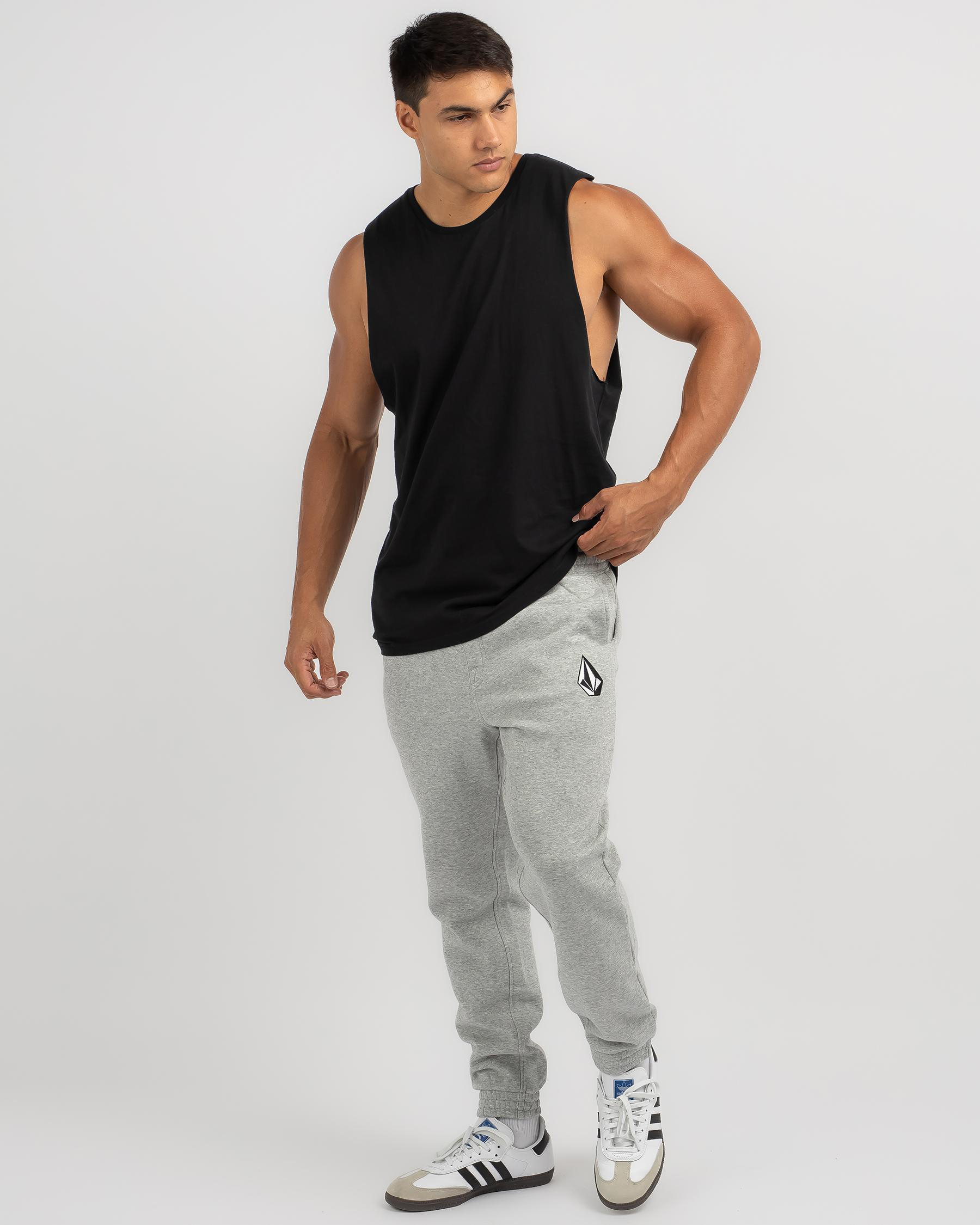 Shop Volcom Vologo Fleece Track Pants In Heather Grey - Fast Shipping ...