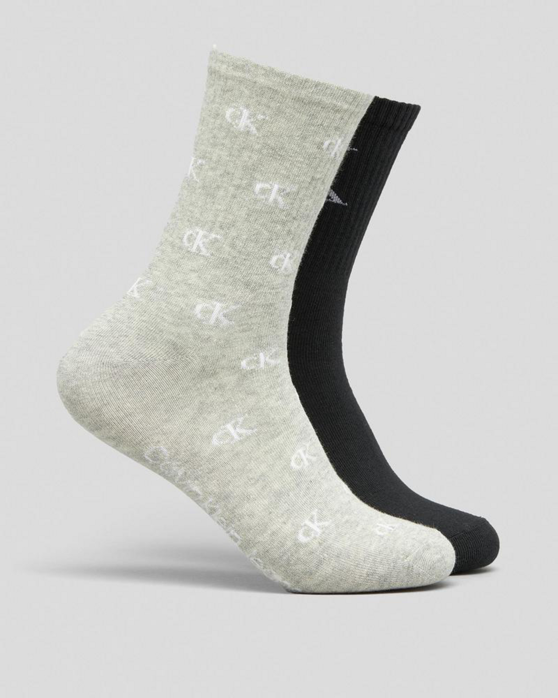 Shop Calvin Klein Womens Allover Monogram Casual Crew Sock Pack In ...