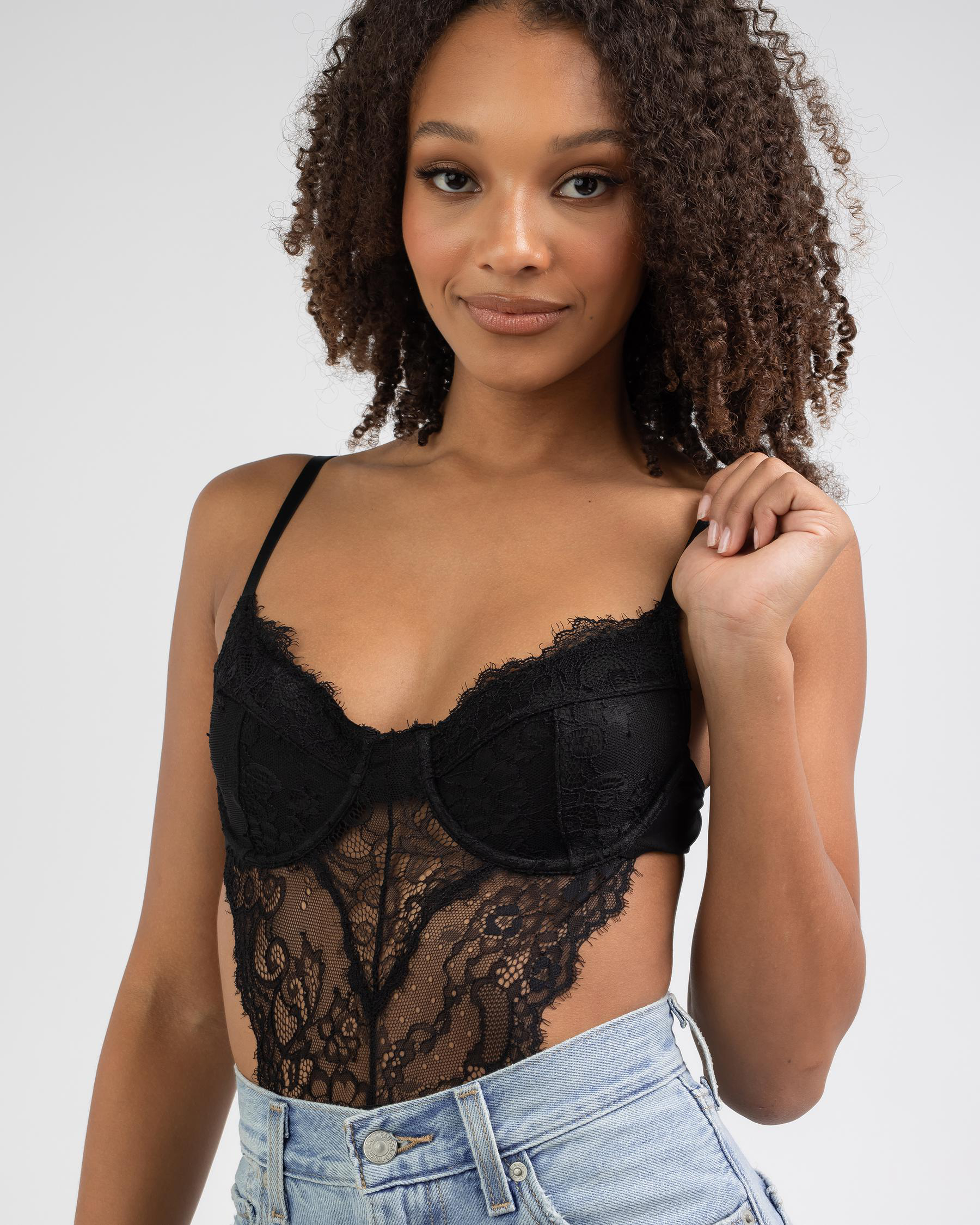Shop Luvalot Bed And Breakfast Lace Bodysuit In Black - Fast Shipping & Easy Returns - City ...
