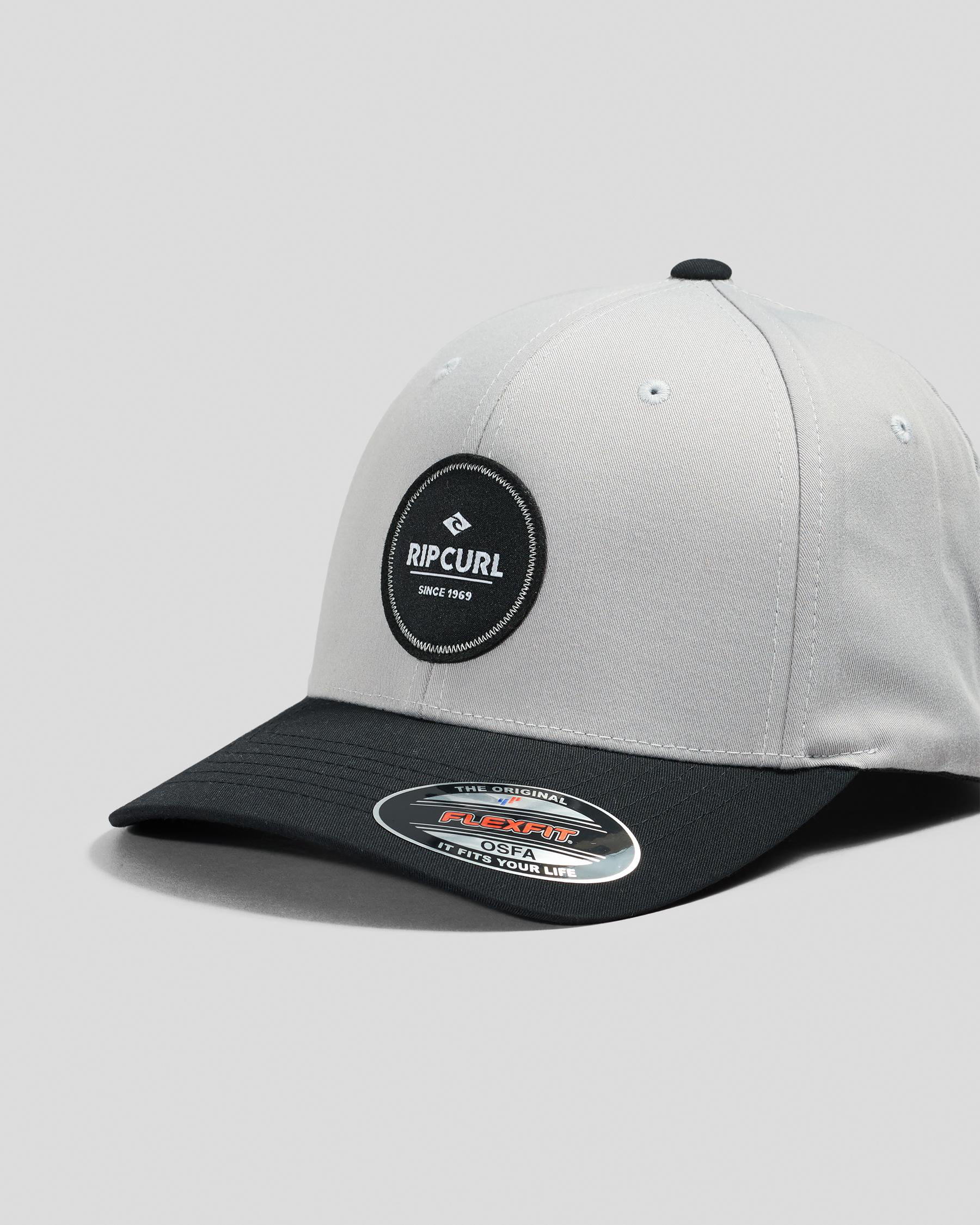 Rip Curl Routine Flexfit Cap In Grey Marle - FREE* Shipping & Easy ...