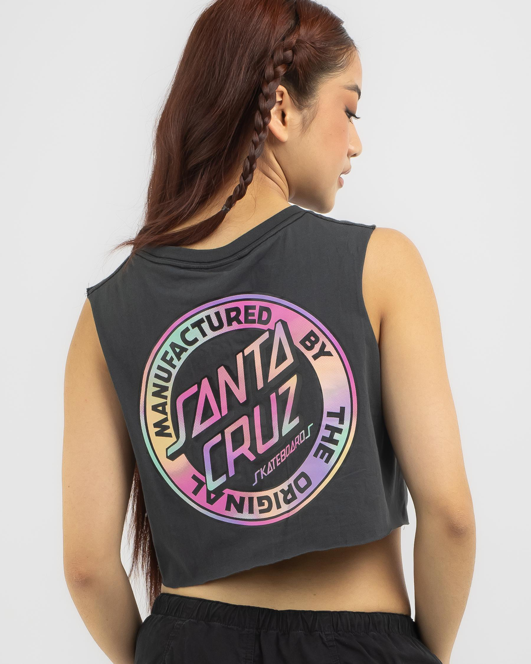 Shop Santa Cruz Other Vivid MFG Dot Tank Top In Washed Black - Fast ...