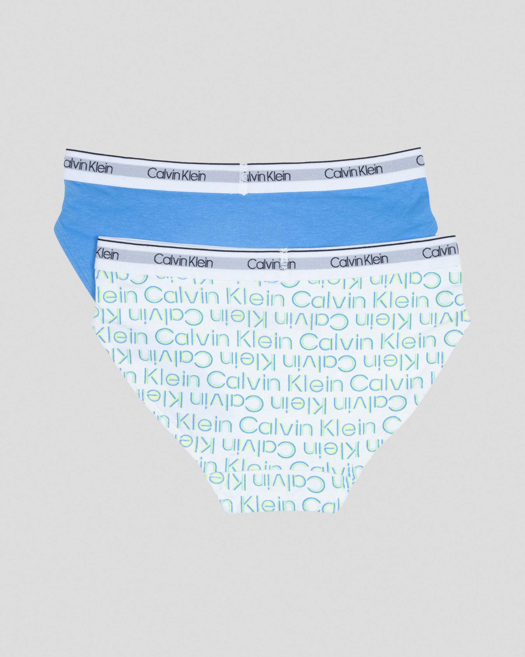 Shop Calvin Klein Girls' Modern Cotton Bikini Brief 2 Pack In Logo ...