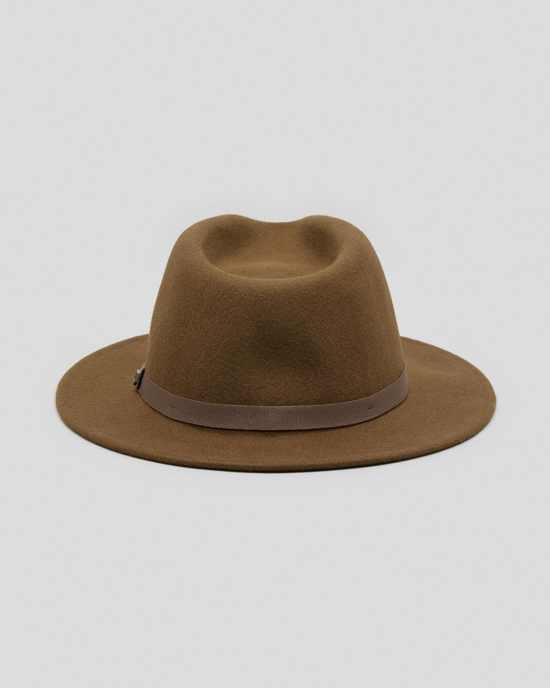 Shop Brixton Messer Packable Felt Hat In Coffee - Fast Shipping & Easy ...