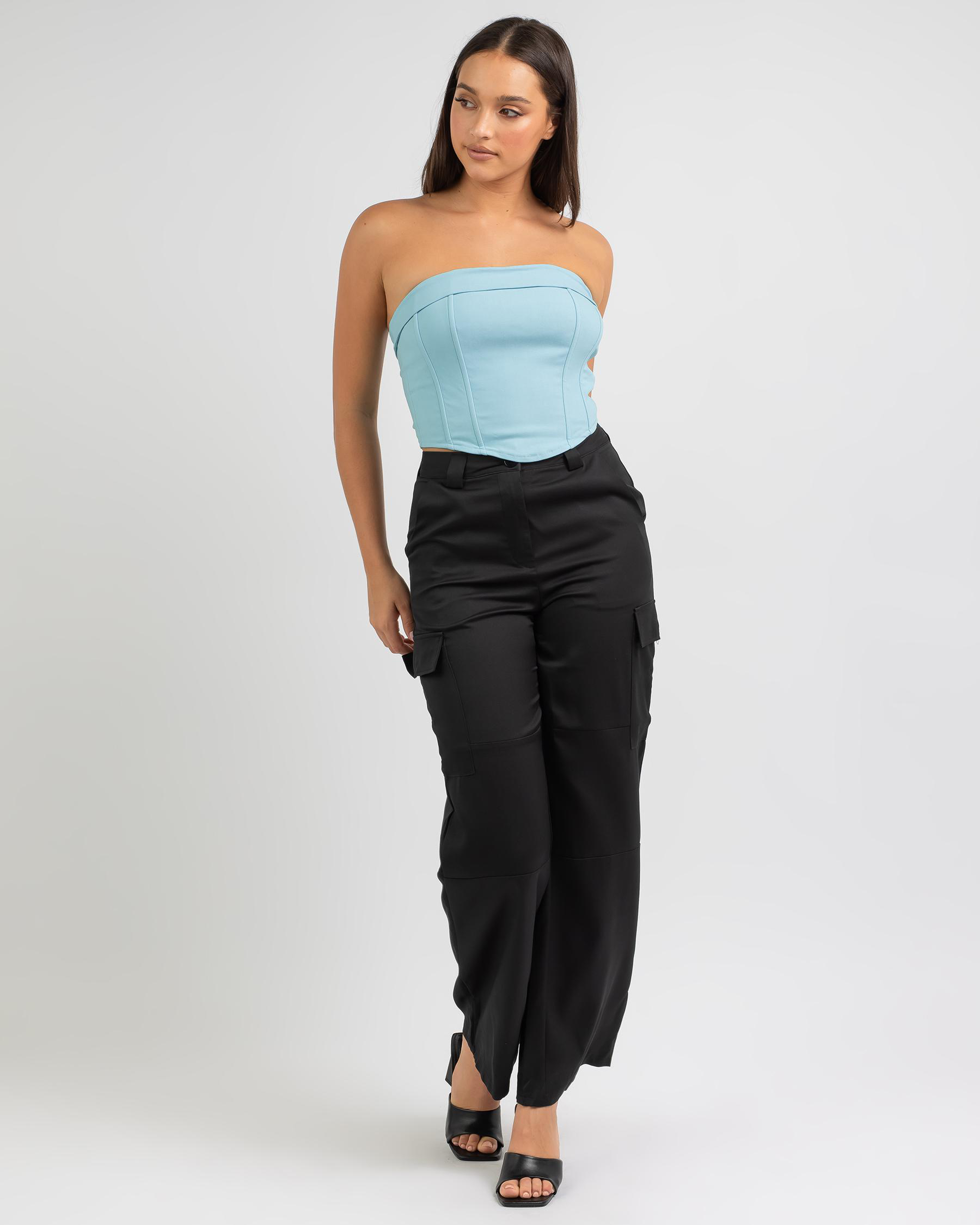 Shop Ava And Ever Miami Vice Corset Top In Blue - Fast Shipping & Easy ...