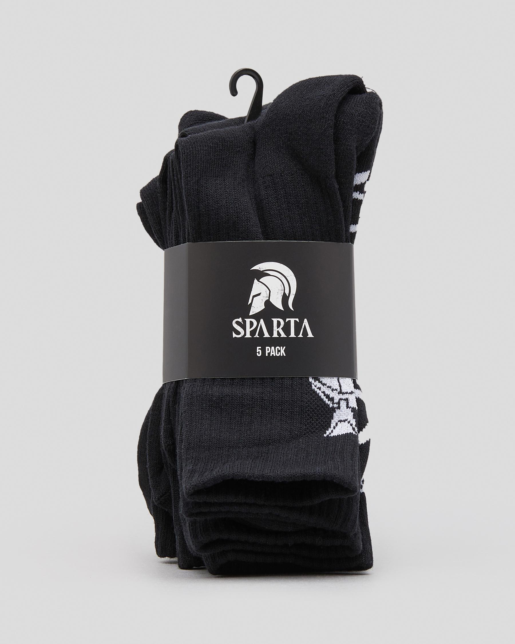 Shop Sparta Endurance Socks 5 Pack In Black - Fast Shipping & Easy ...