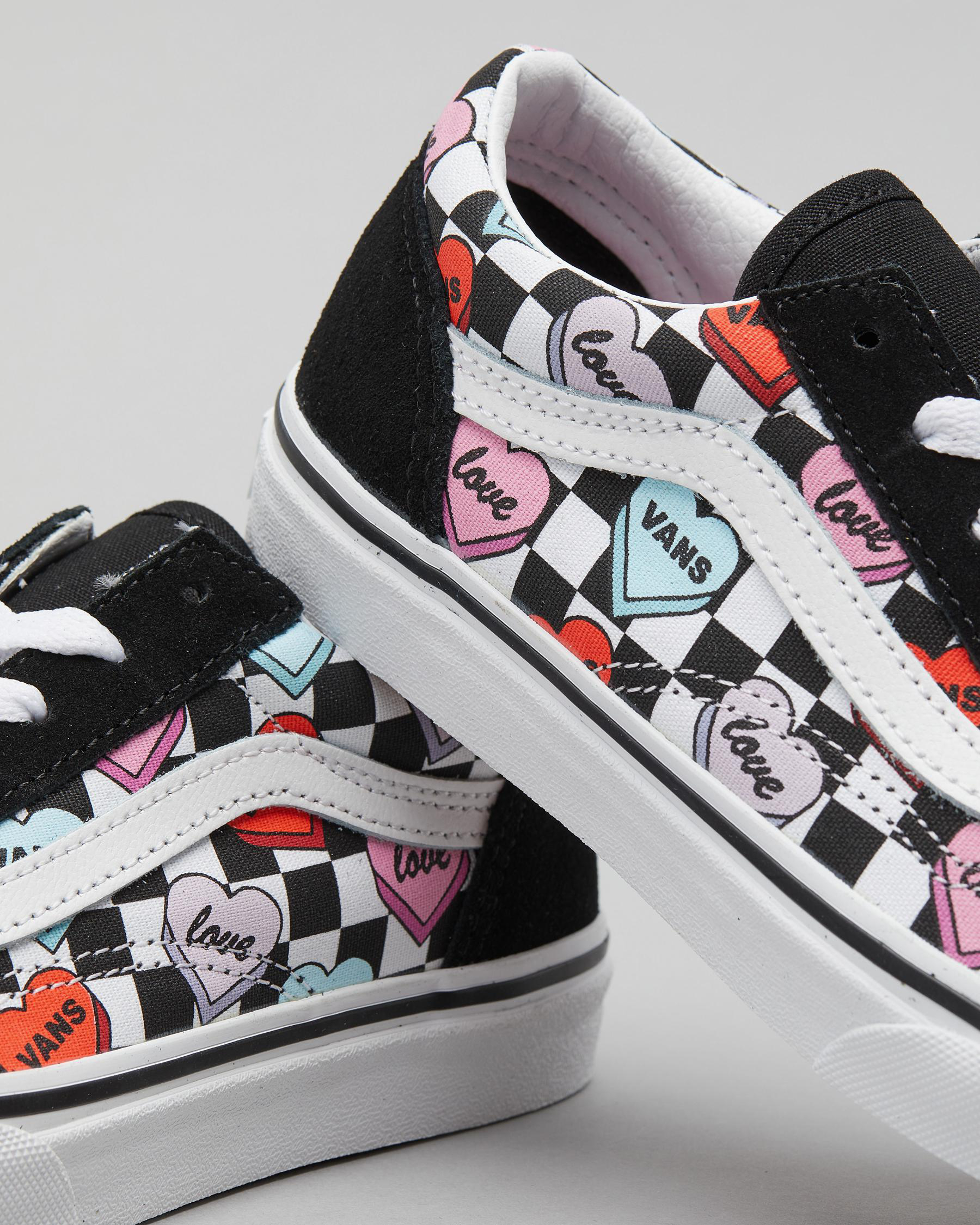 Shop Vans Girls' Old Skool Shoes In Black/true White - Fast Shipping ...