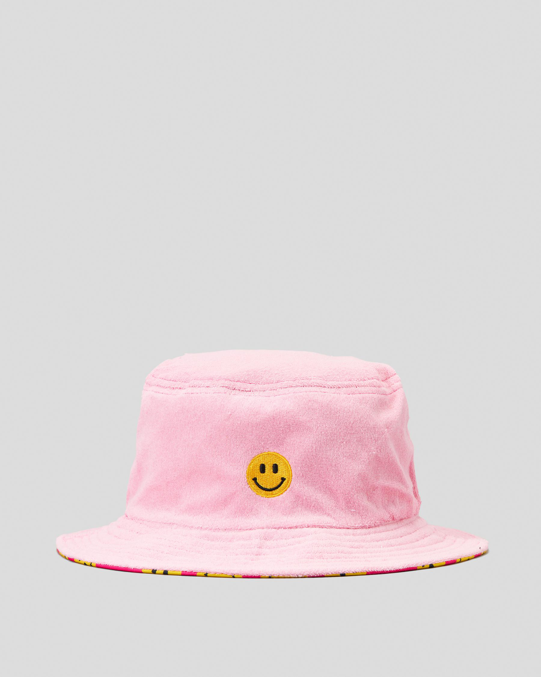 Lucid Smiley Bucket Hat In Pink - FREE* Shipping & Easy Returns - City ...