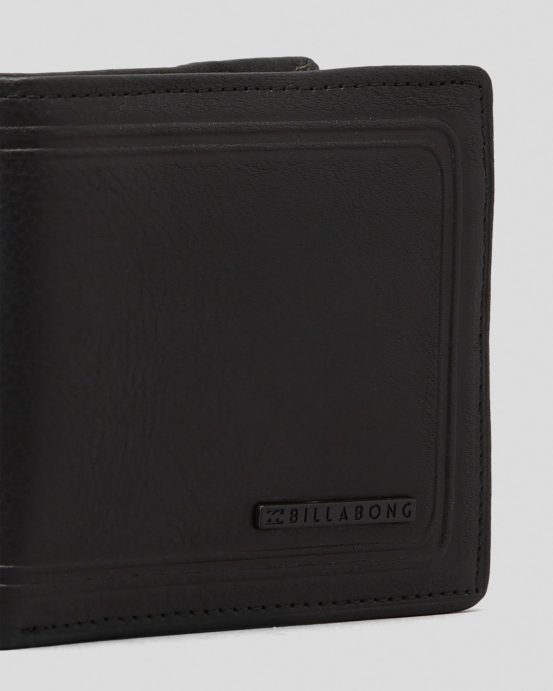 Shop Billabong Scope 2 In 1 Leather Wallet In Black - Fast Shipping ...