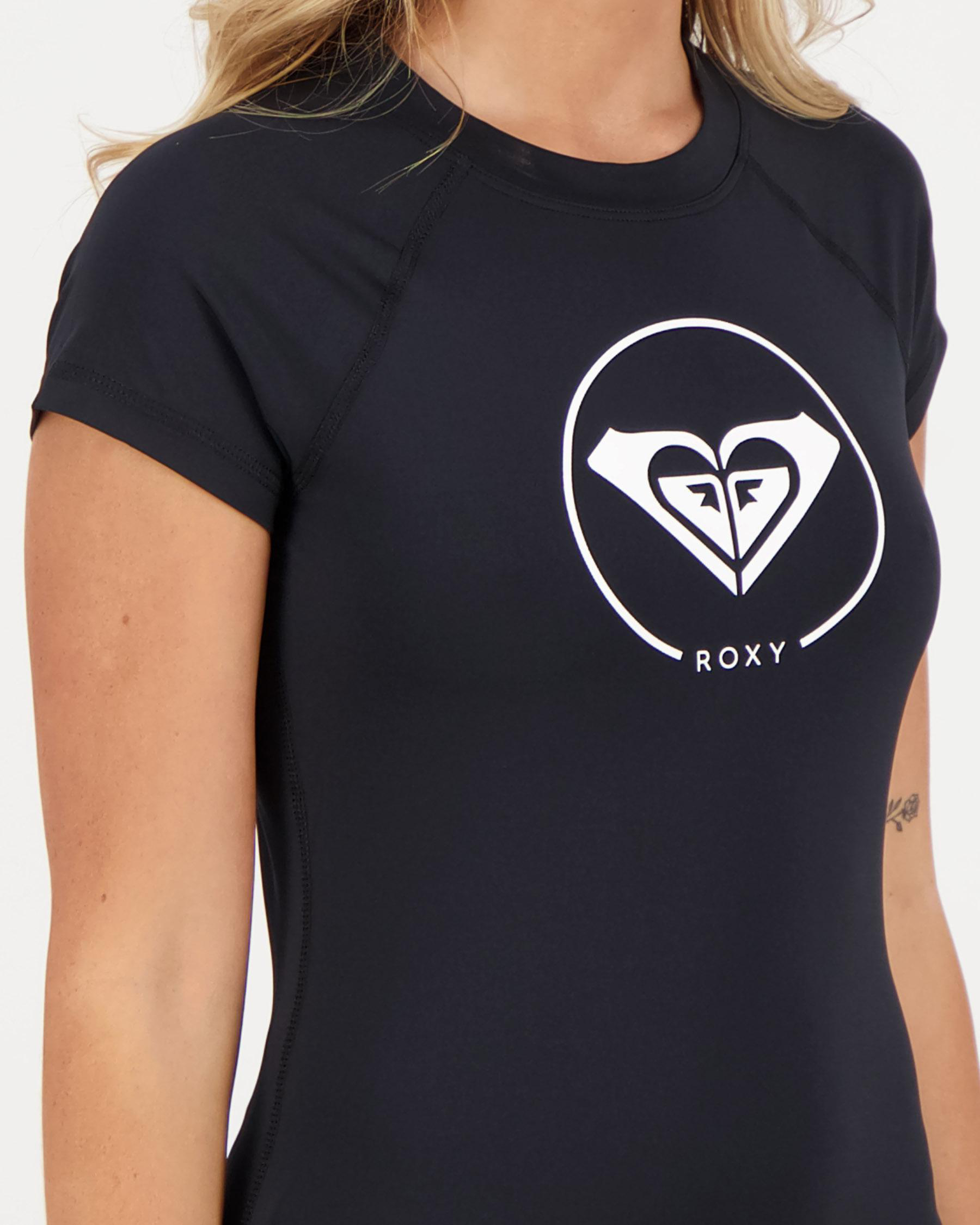 Shop Roxy Beach Classics Cap Sleeve Rash Vest In Anthracite - Fast ...