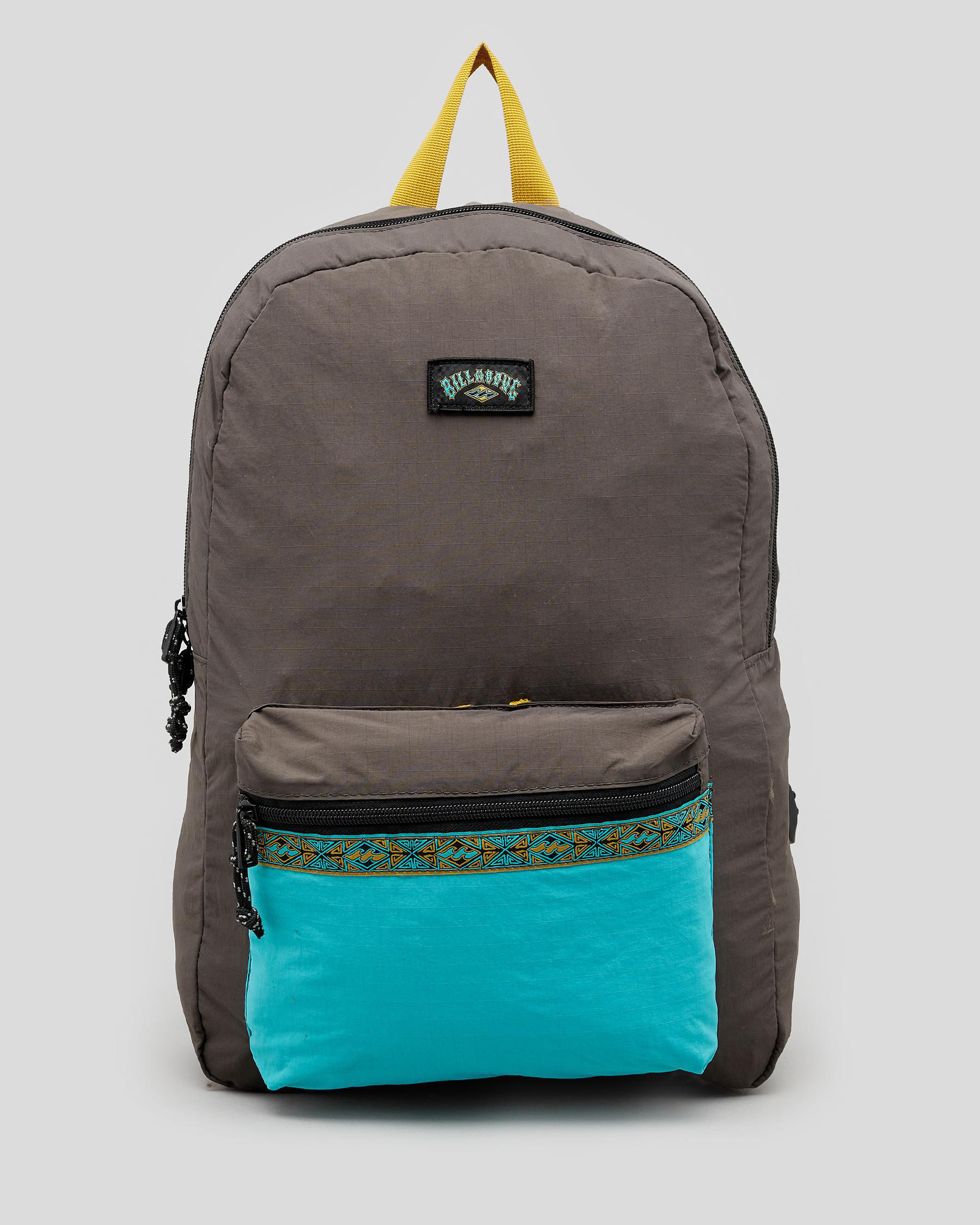 Shop Billabong Currents Packable Backpack In Raven - Fast Shipping ...