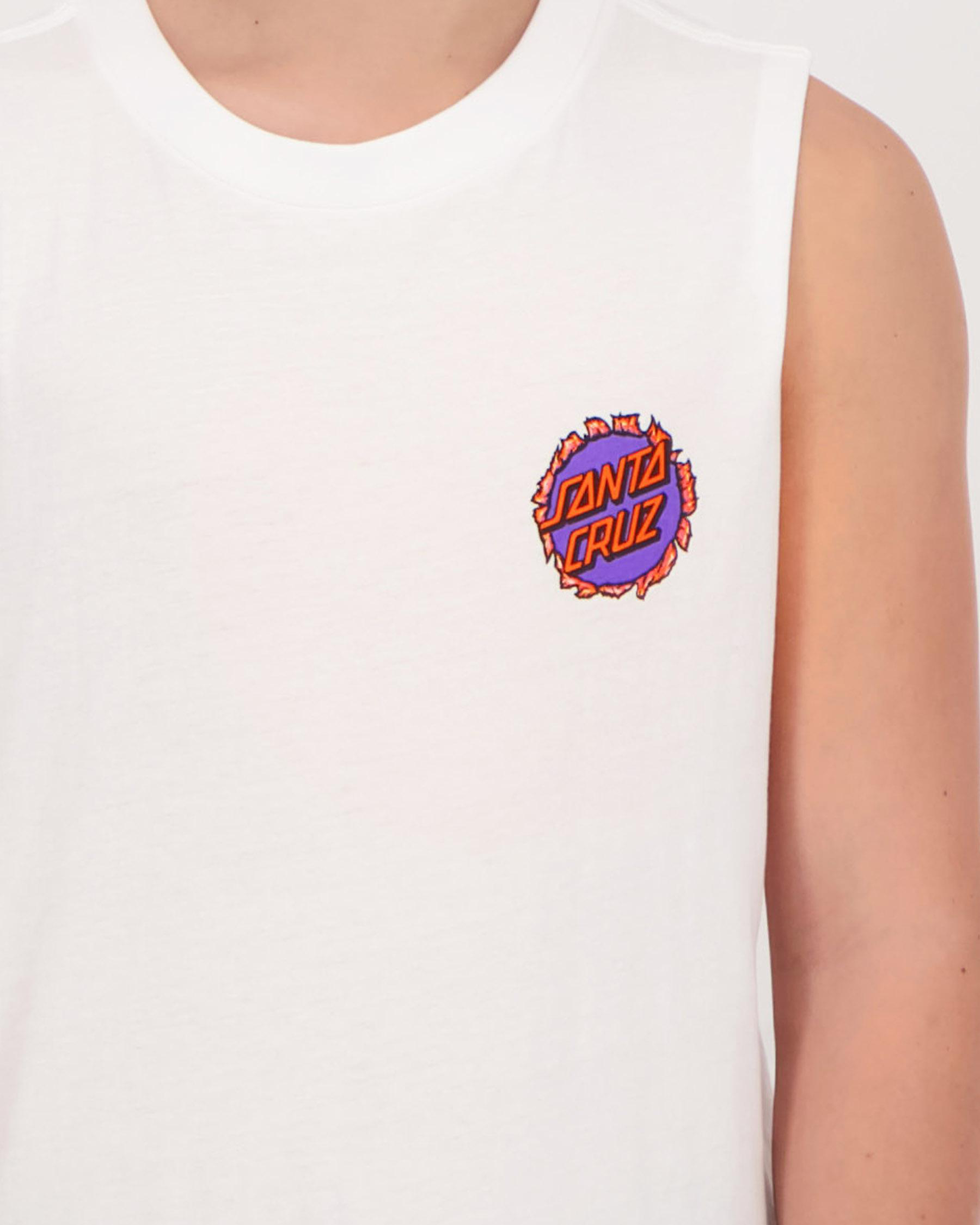 Shop Santa Cruz Boys' Breaker Dot Muscle Tank In White - Fast Shipping ...