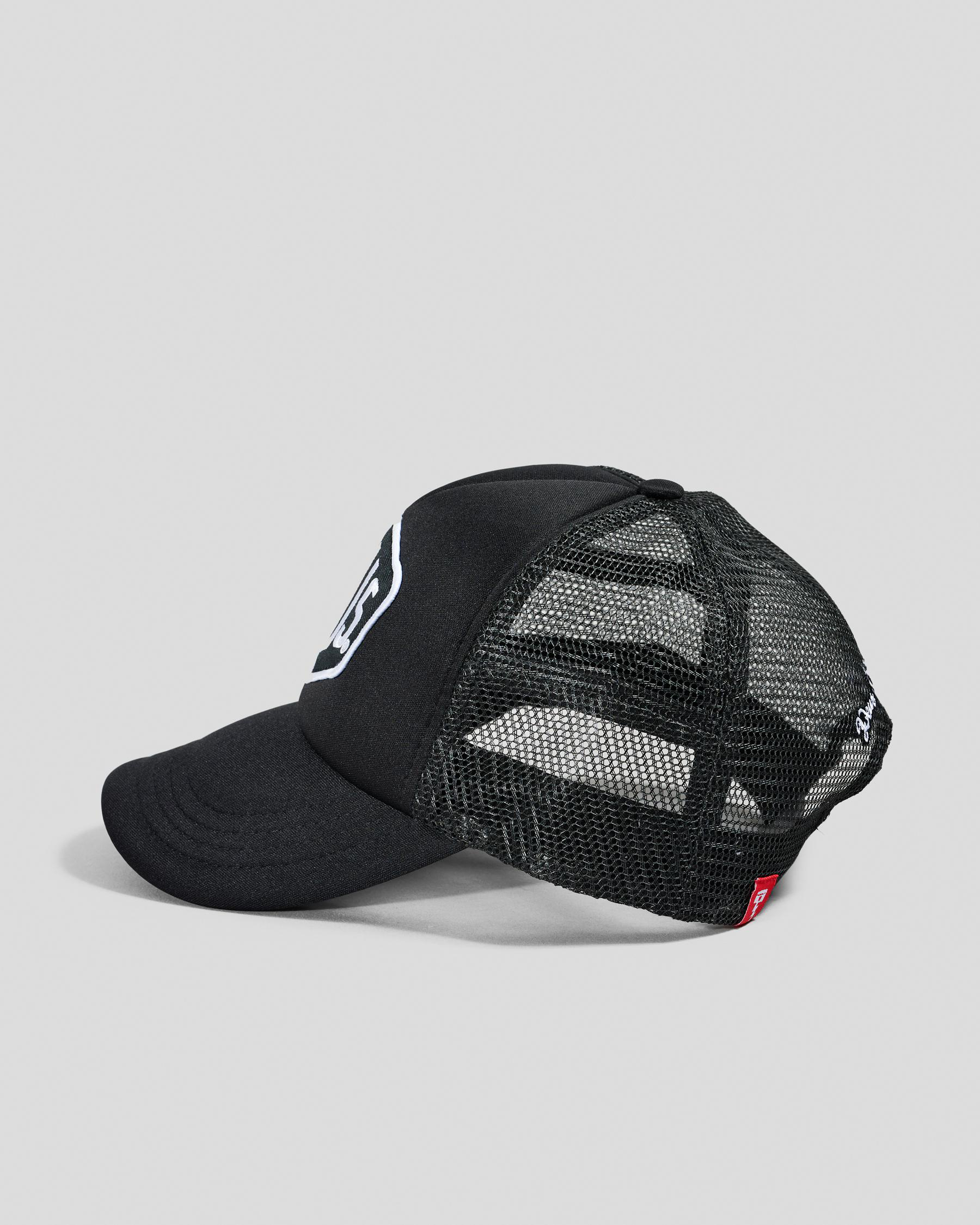 Shop Deus Ex Machina Baylands Trucker Cap In Black / White - Fast ...