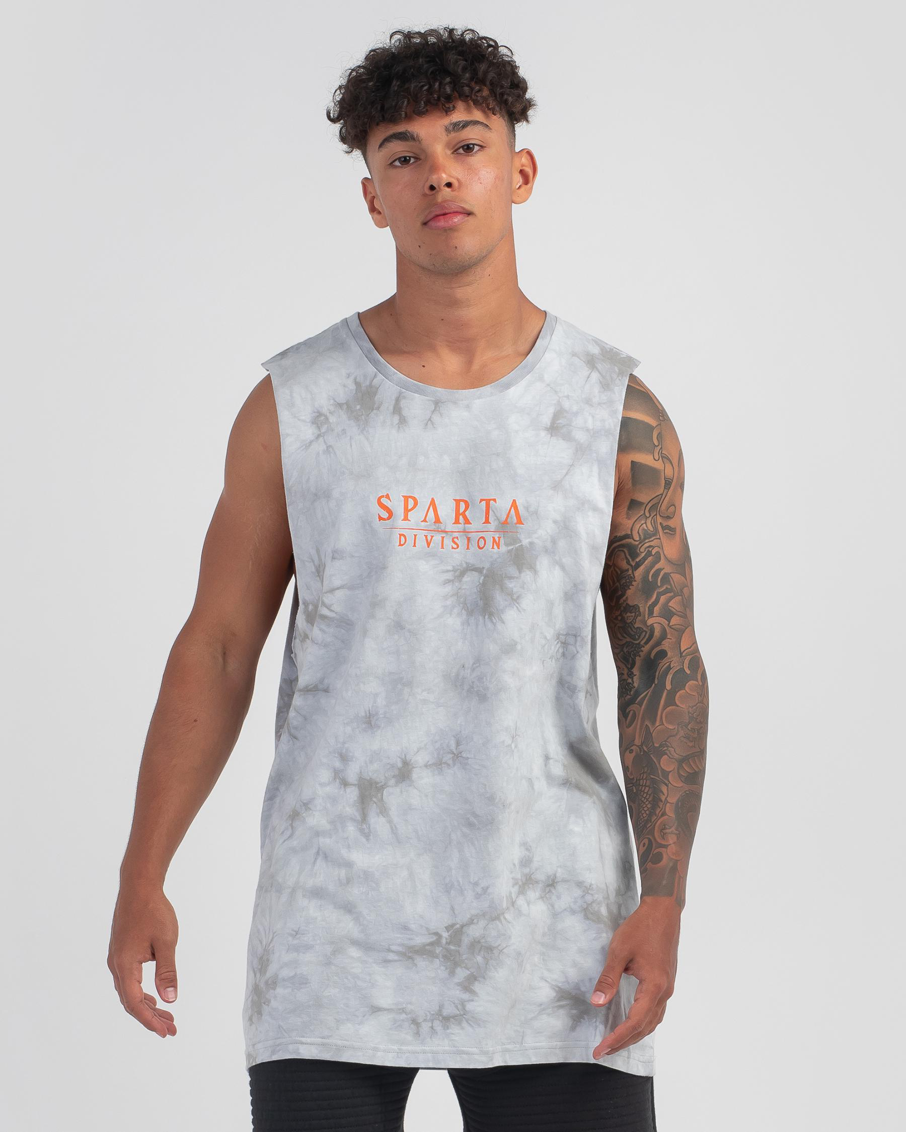 Shop Sparta Encircled Muscle Tank In Lt Grey Mottle - Fast Shipping ...