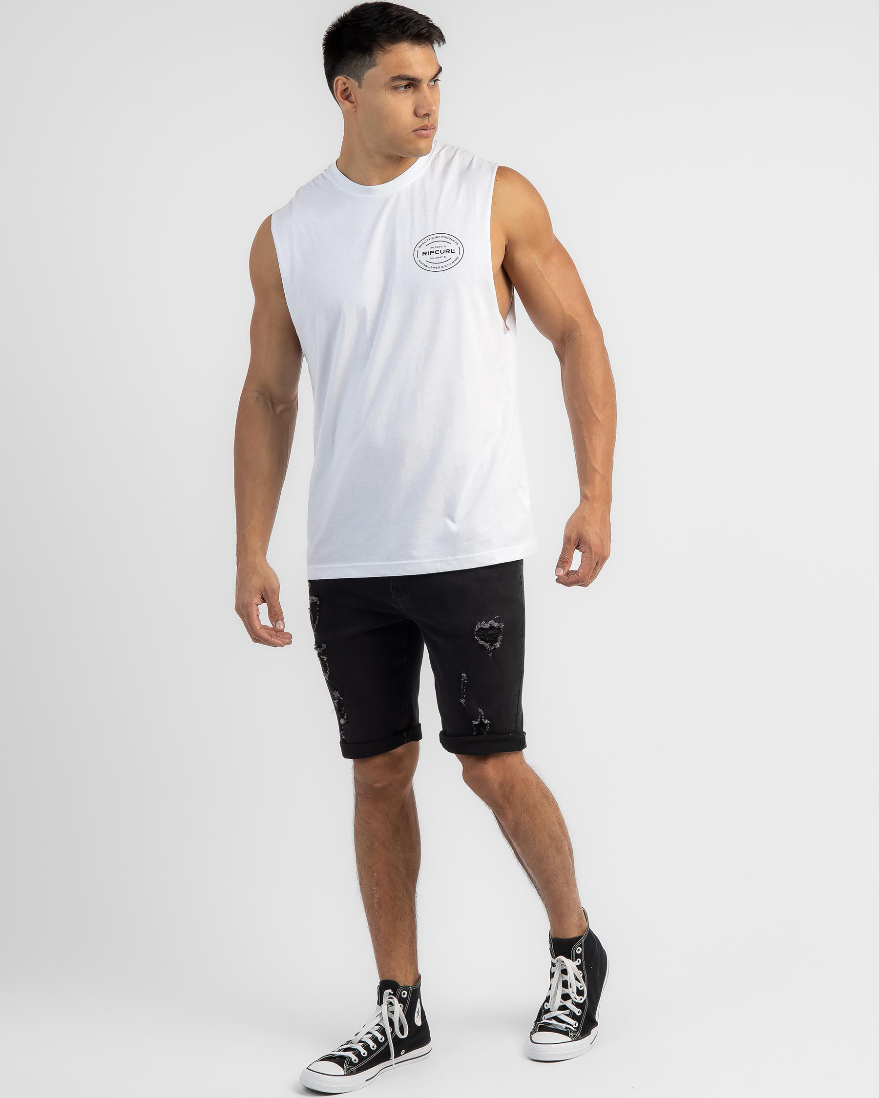 Shop Rip Curl Vaporcool Oval Muscle Tank In White - Fast Shipping ...