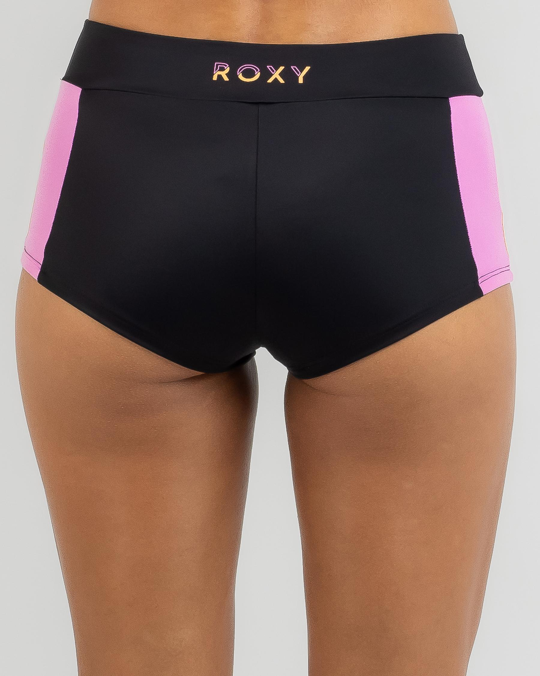 Shop Roxy Active Shortie Bikini Bottom In Anthracite - Fast Shipping & Easy Returns - City Beach ...