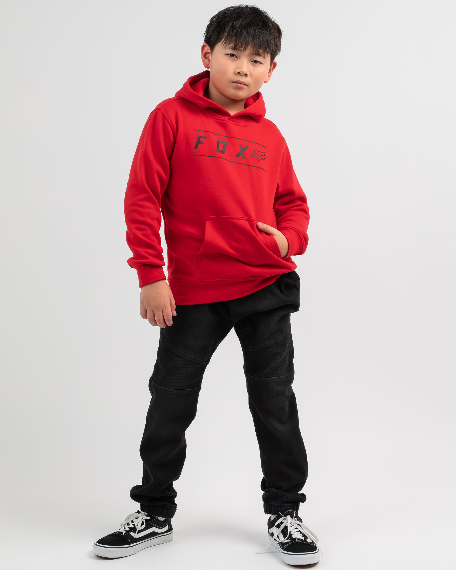 Shop Fox Boys' Pinnacle Pullover Hoodie In Flame Red - Fast Shipping ...