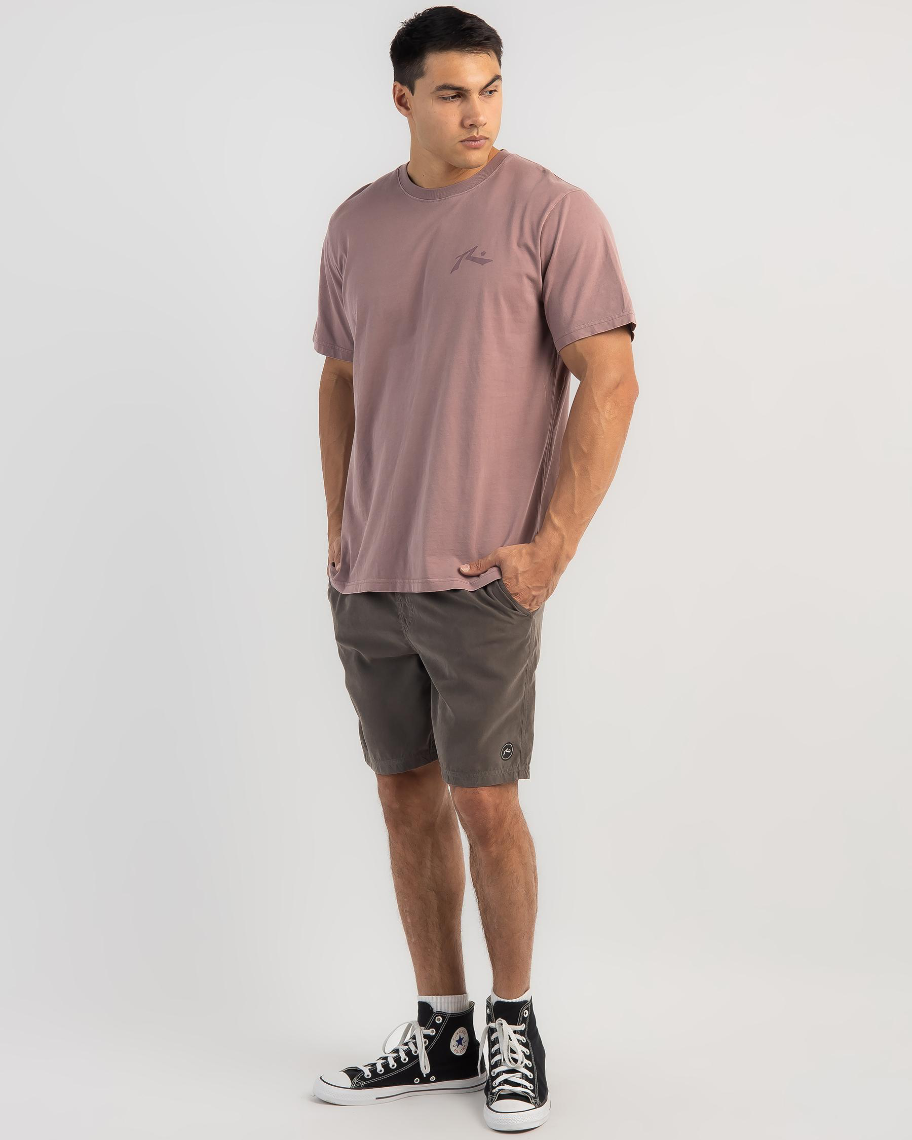 Shop Rusty Dynamic Elastic Waist Shorts In Pavement - Fast Shipping ...