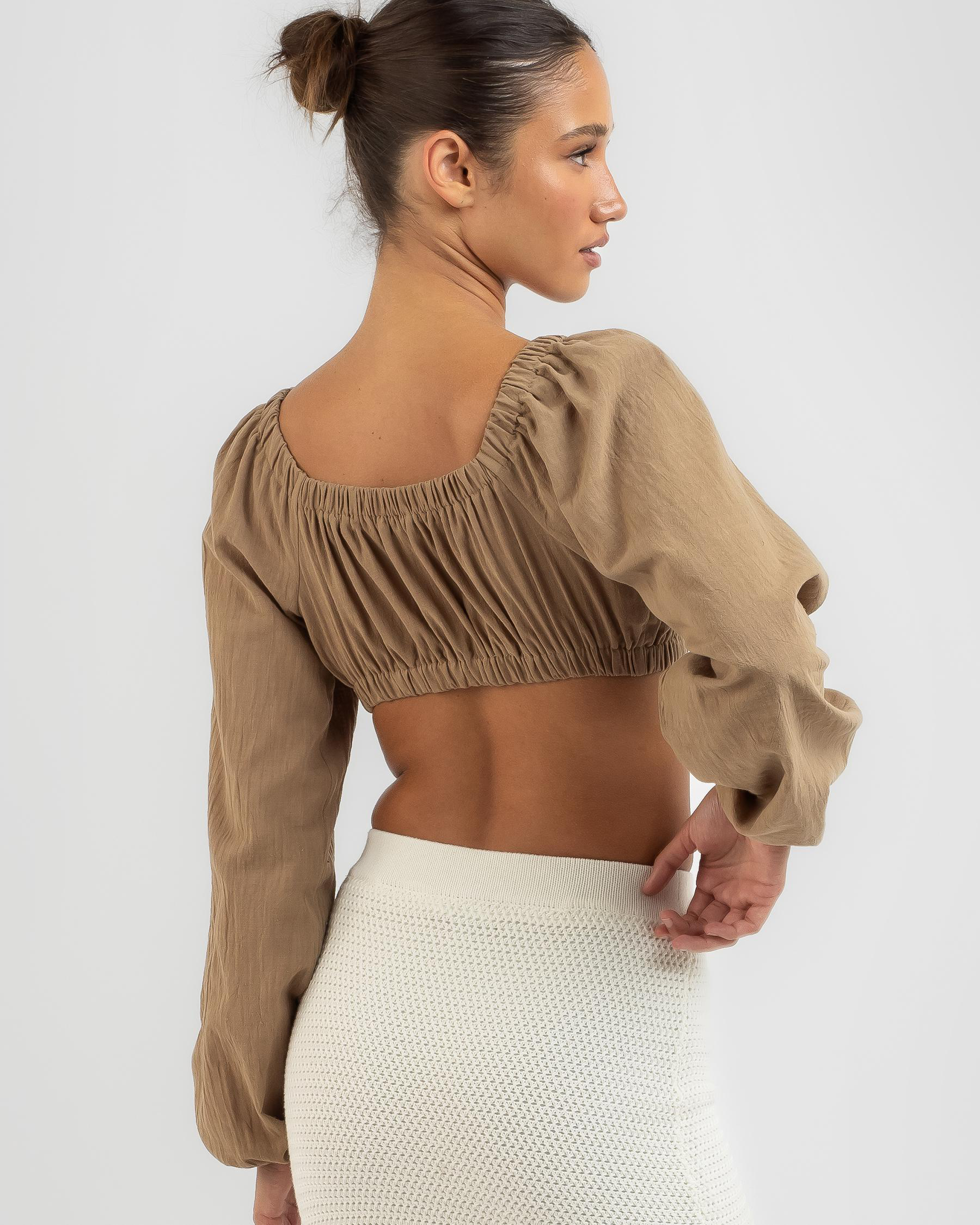 Shop Ava And Ever Indigo Top In Taupe - Fast Shipping & Easy Returns ...
