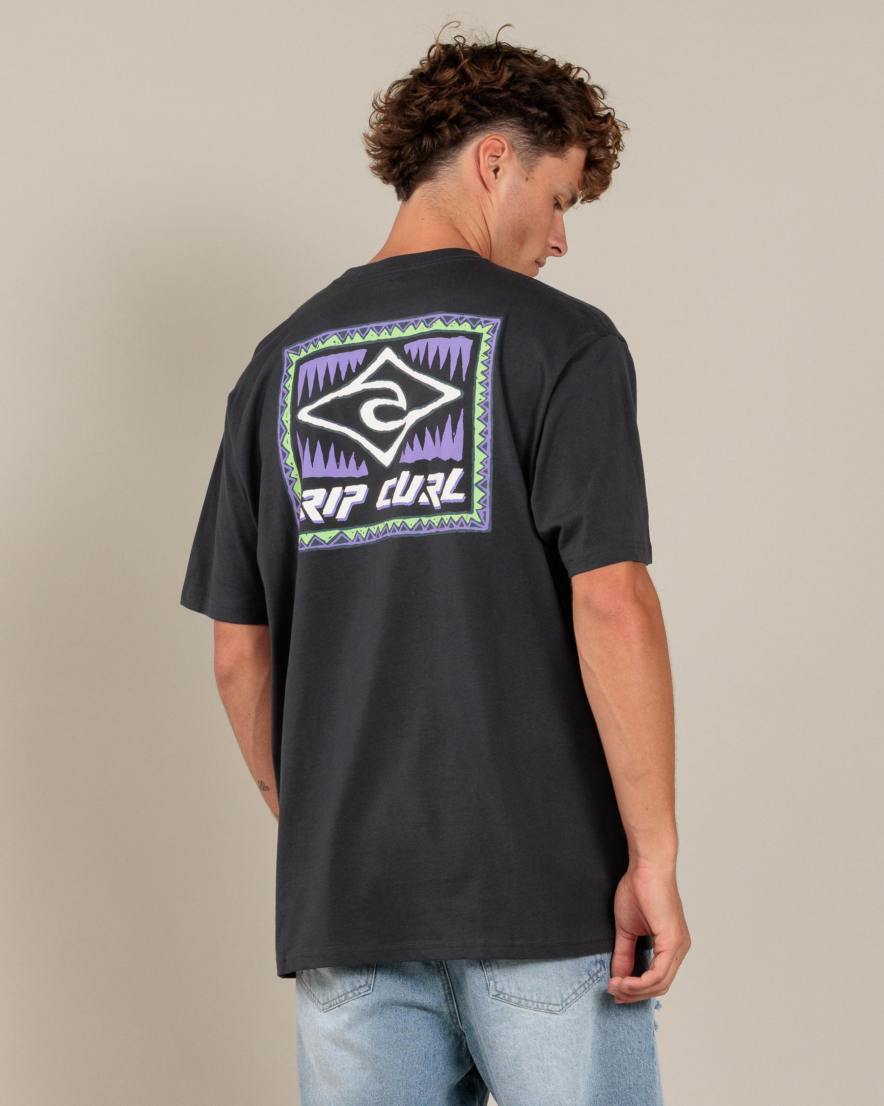 Shop Rip Curl Throw Back T-Shirt In Washed Black - Fast Shipping & Easy ...