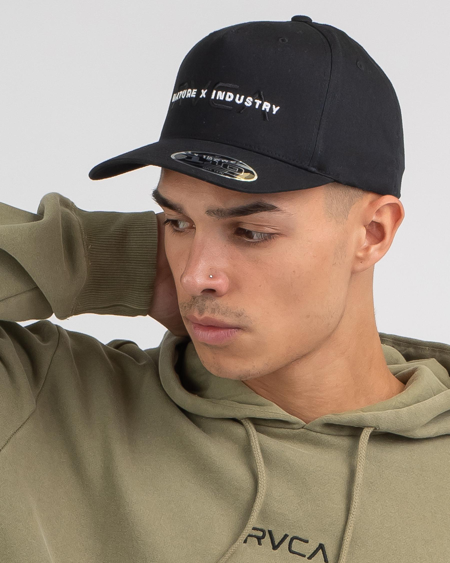 Shop RVCA Spine Pinched Snapback Cap In Black - Fast Shipping & Easy ...