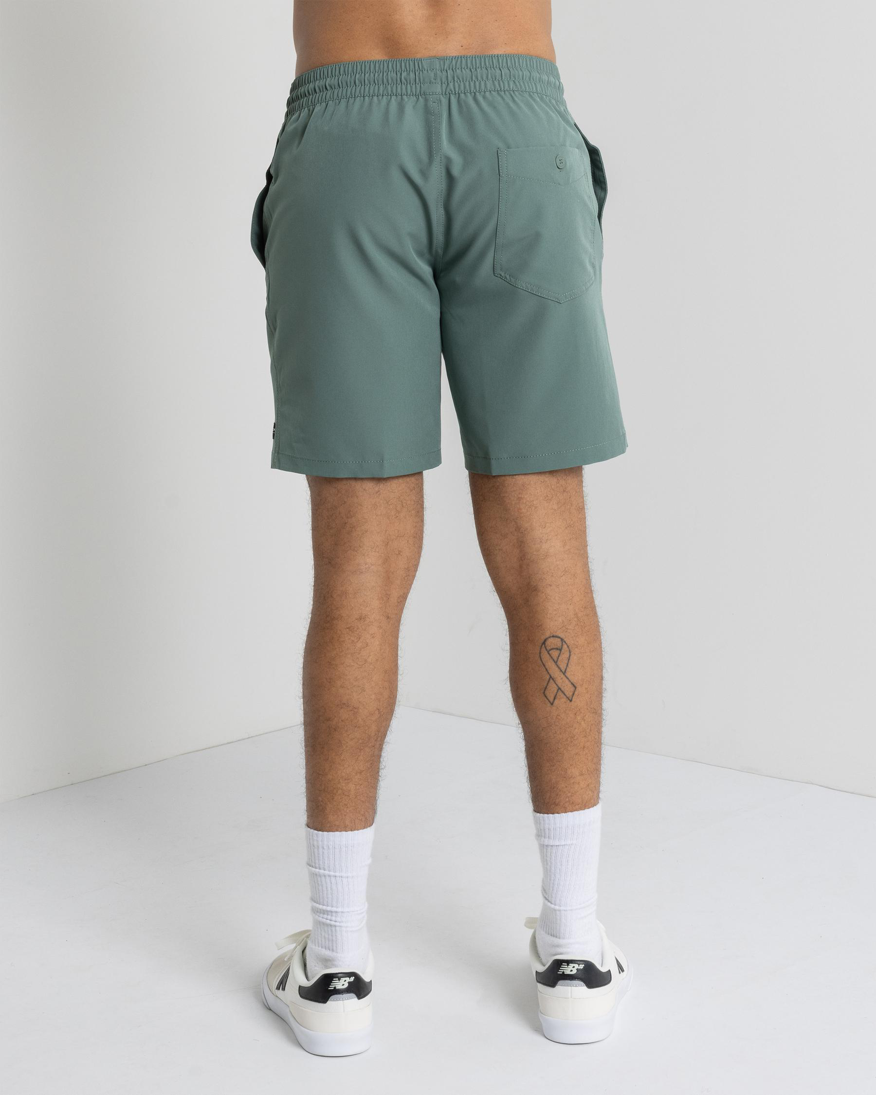 Shop Volcom Stones Hybrid Elastic Waist Shorts In Forest - Fast ...