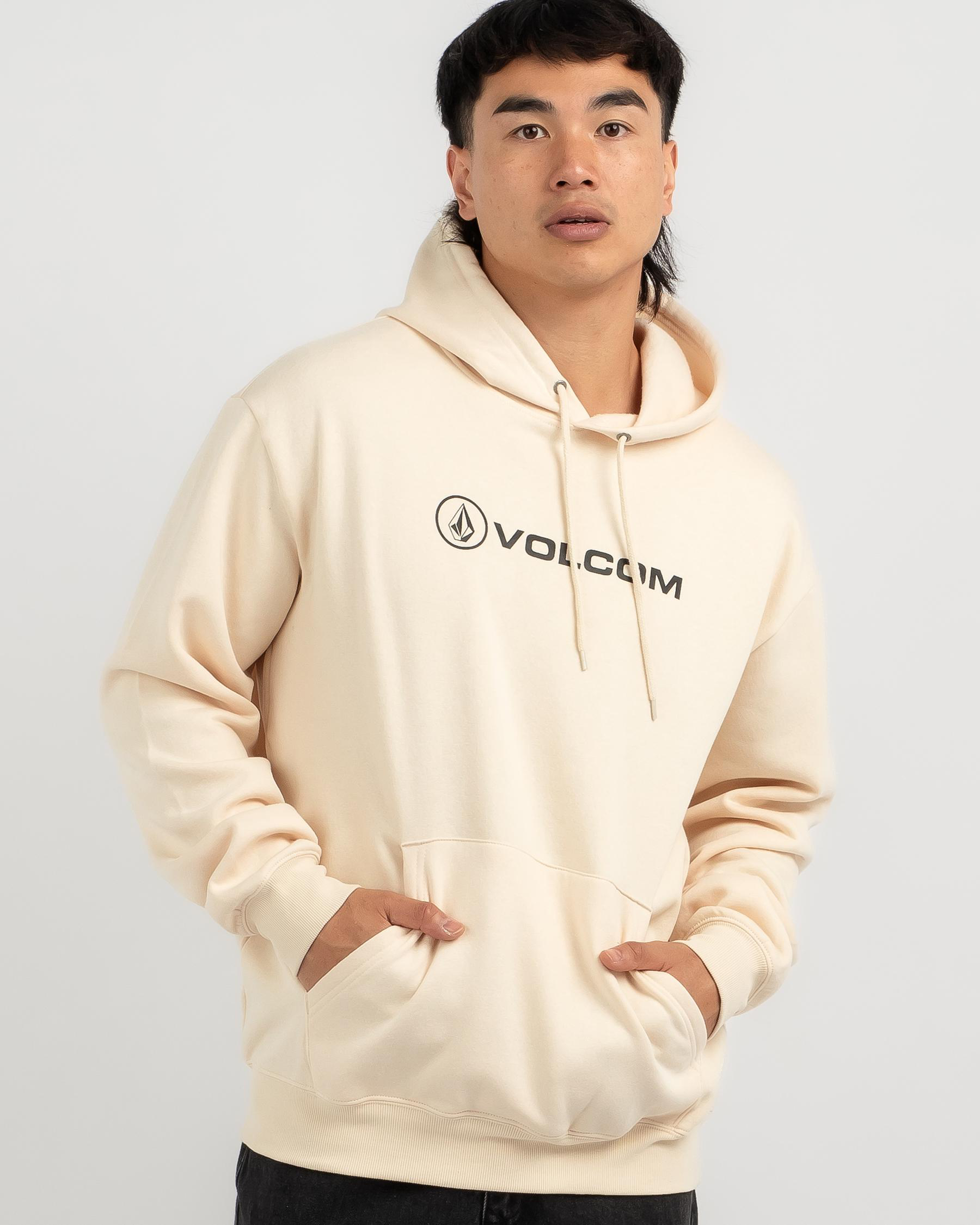 Shop Volcom Stonicon Pullover Fleece Hoodie In Sand - Fast Shipping ...