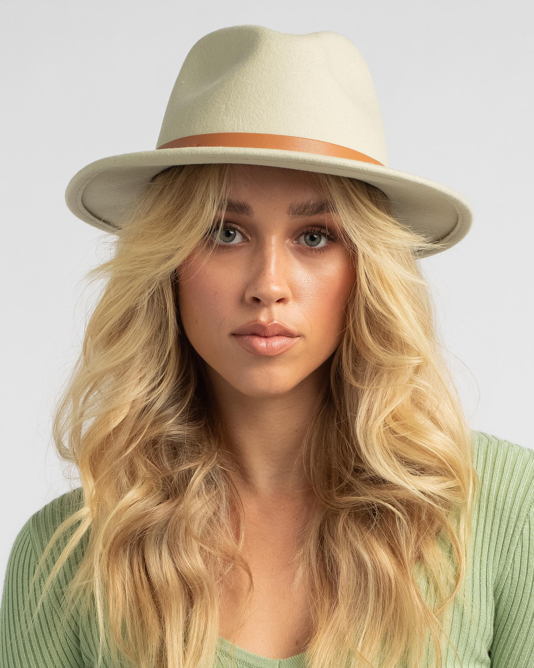 Shop Brixton Messer Fedora In Gravel - Fast Shipping & Easy Returns ...