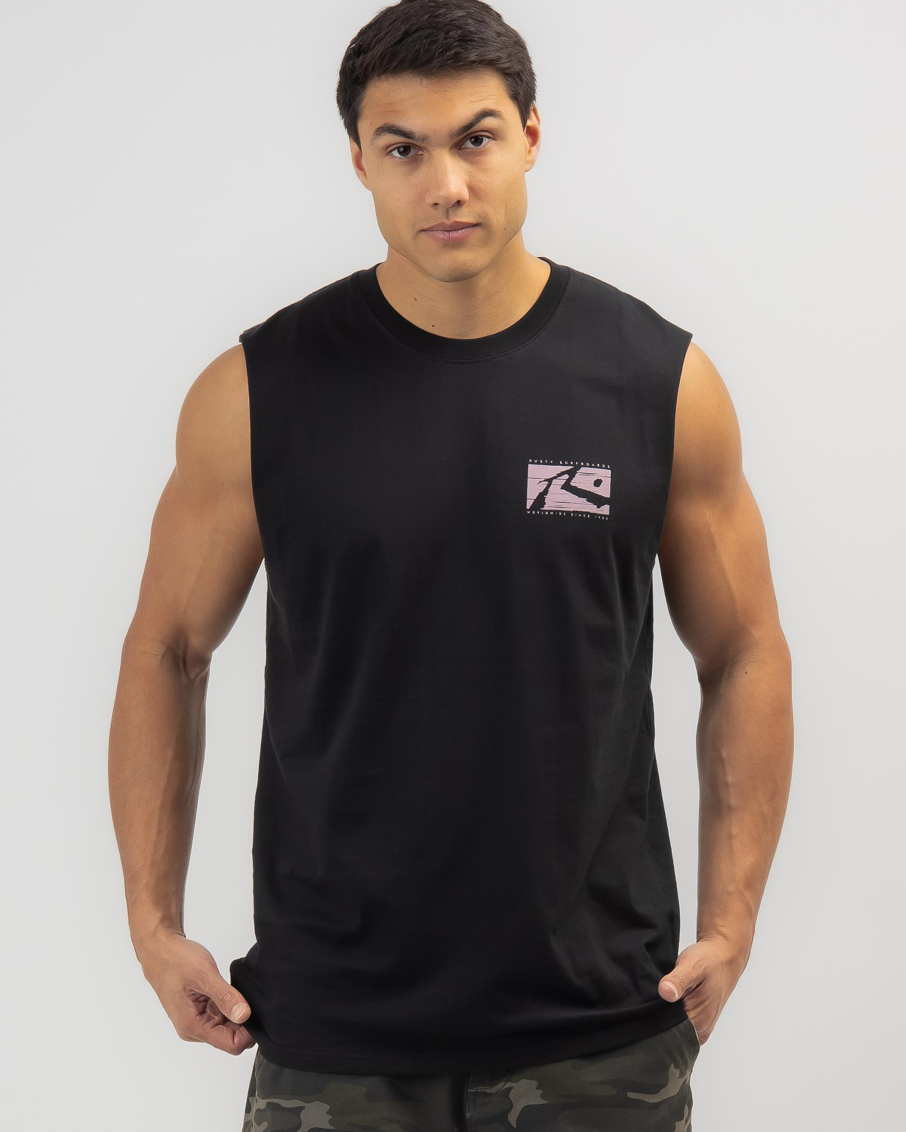 Shop Rusty R Dot Muscle Tank In Black - Fast Shipping & Easy Returns ...