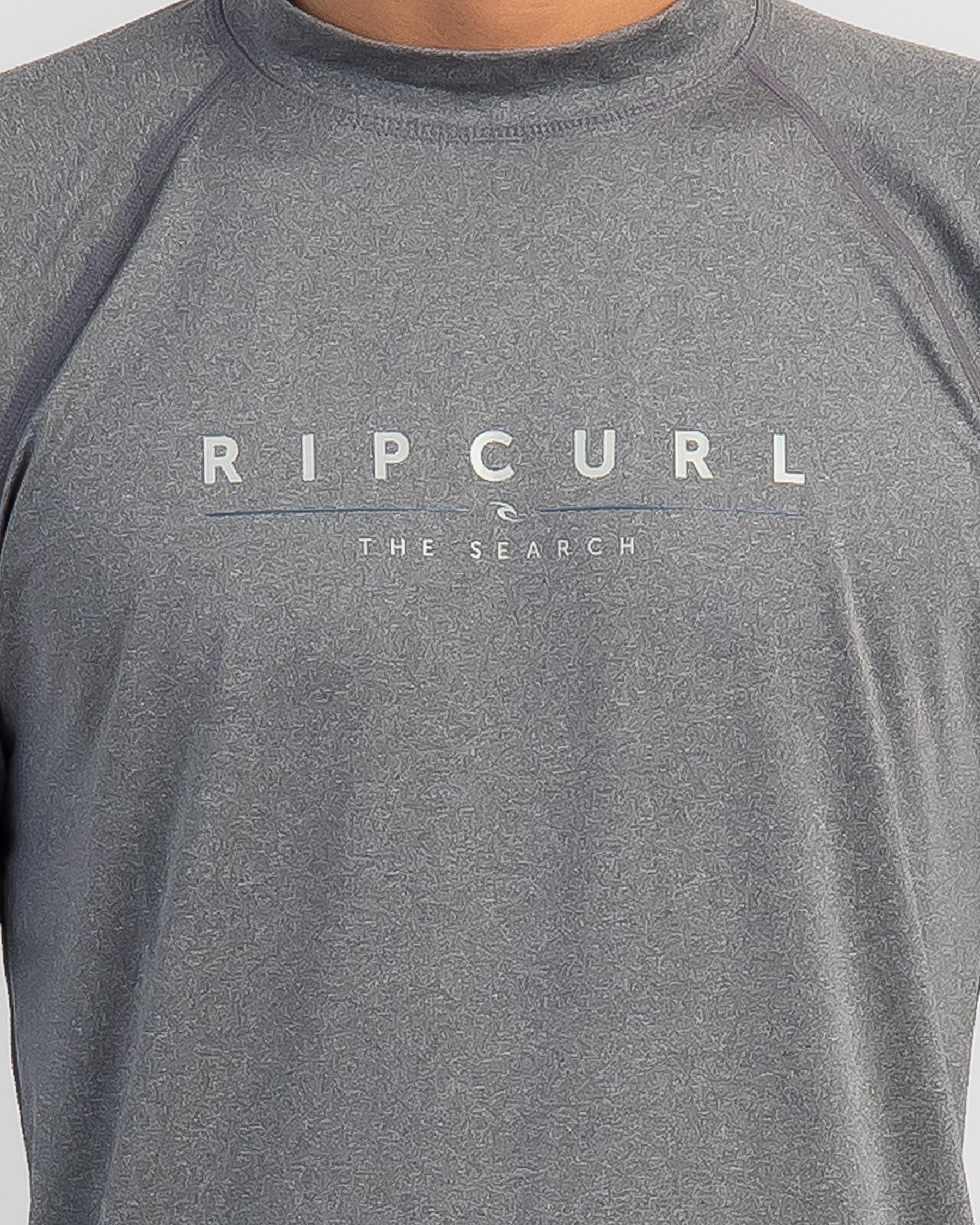 Shop Rip Curl Shockwaves Long Sleeve Rash Vest In Grey Marle - Fast ...