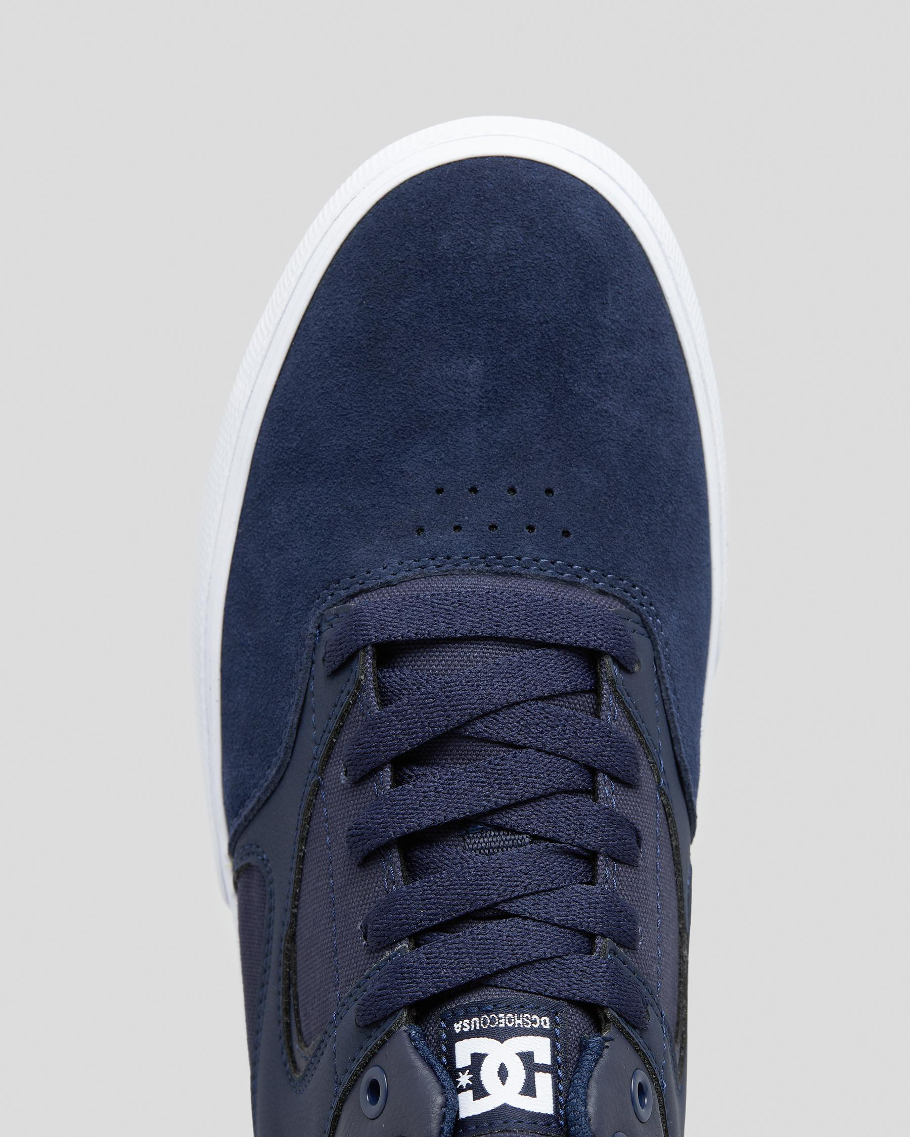 Shop DC Shoes Kalis Vulc Mid Shoes In Dark Navy - Fast Shipping & Easy ...