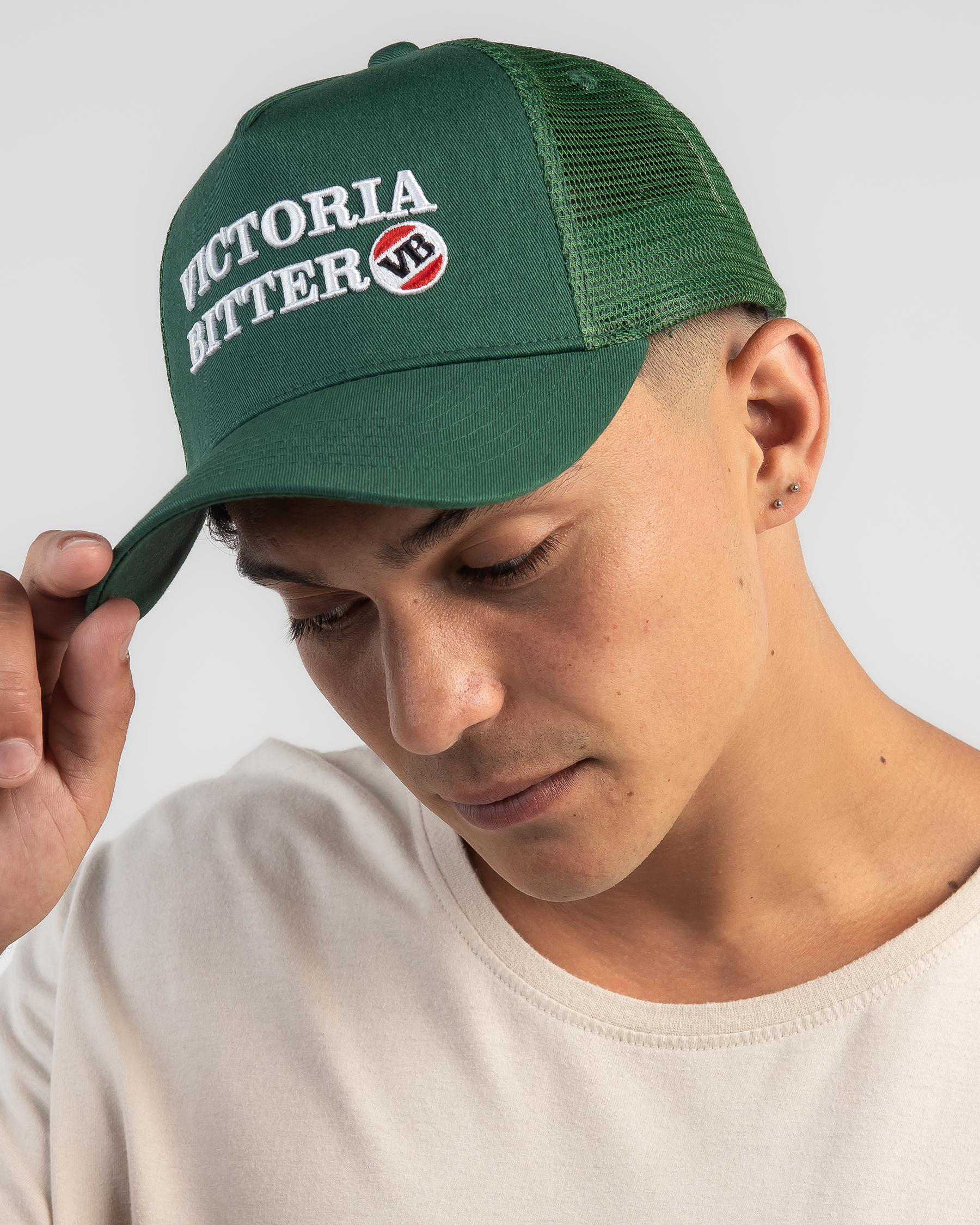 Shop Victoria Bitter VB Embroidered Trucker Cap In Green - Fast ...
