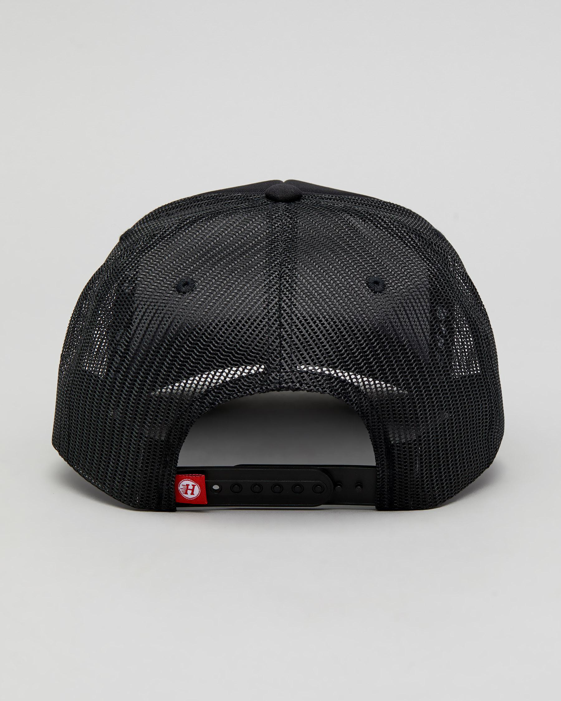 Shop The Mad Hueys Flamin Anchor Trucker Cap In Black - Fast Shipping ...