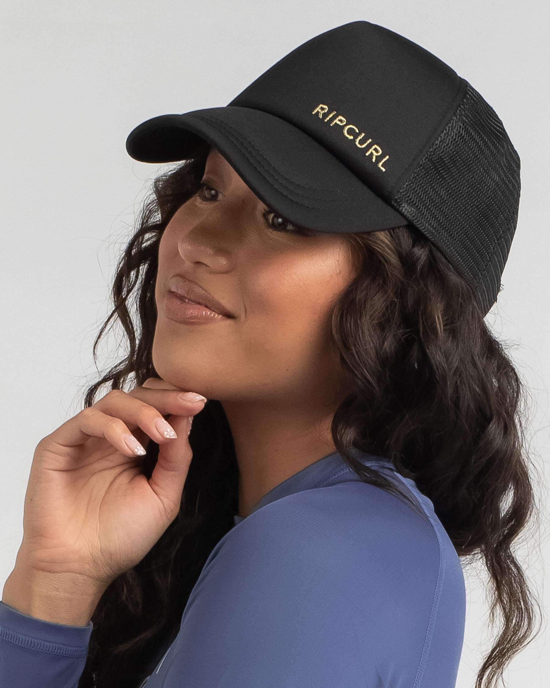 Shop Rip Curl Classic Surf Trucker Cap In Black/gold - Fast Shipping ...